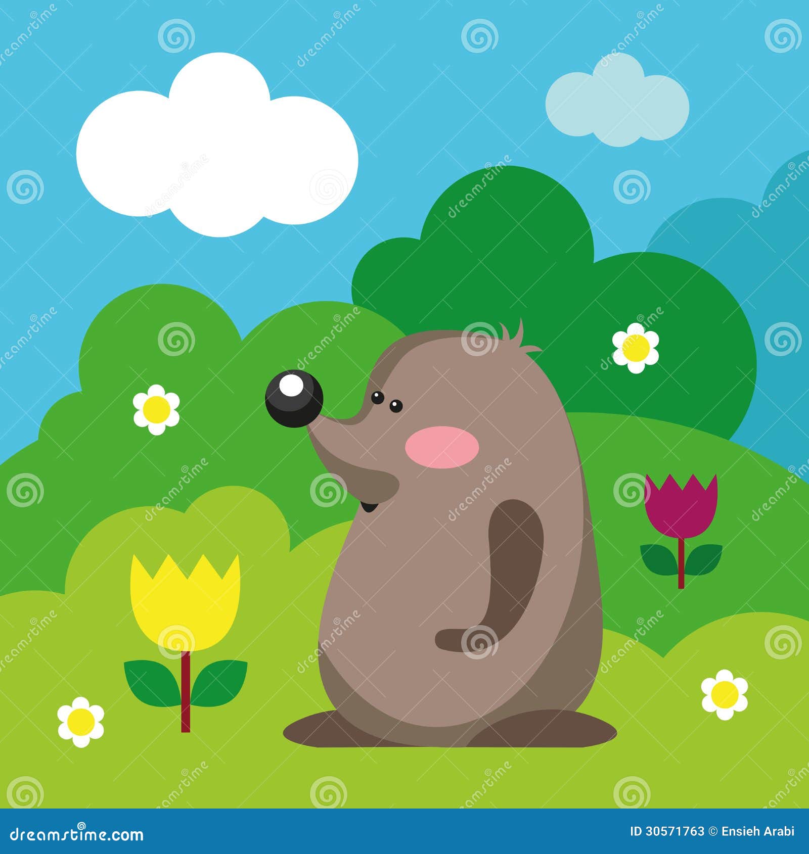 Cute Mole Poses Cartoon. Vector Illustration | CartoonDealer.com #140216634