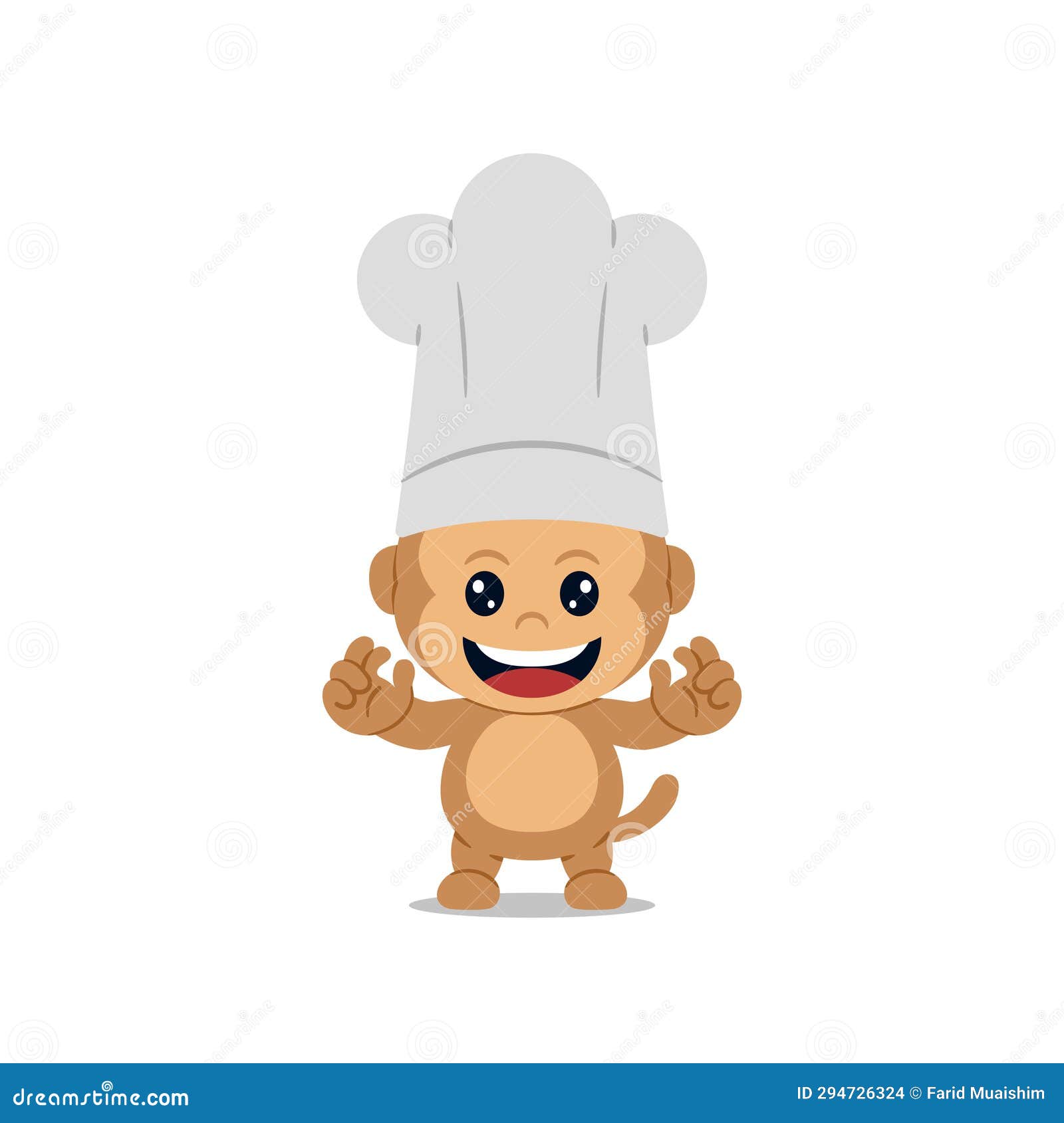 Cute Monkey Chef Costumeartoon Stock Illustration - Illustration of ...