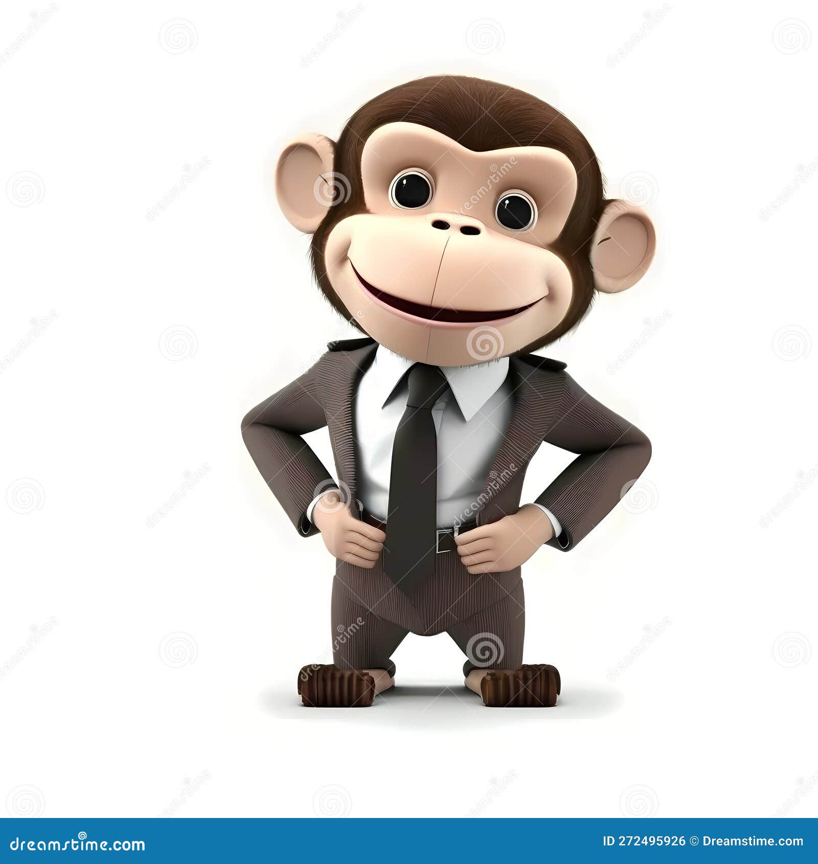 Cute Monkey Businessman. Generative AI Stock Illustration ...
