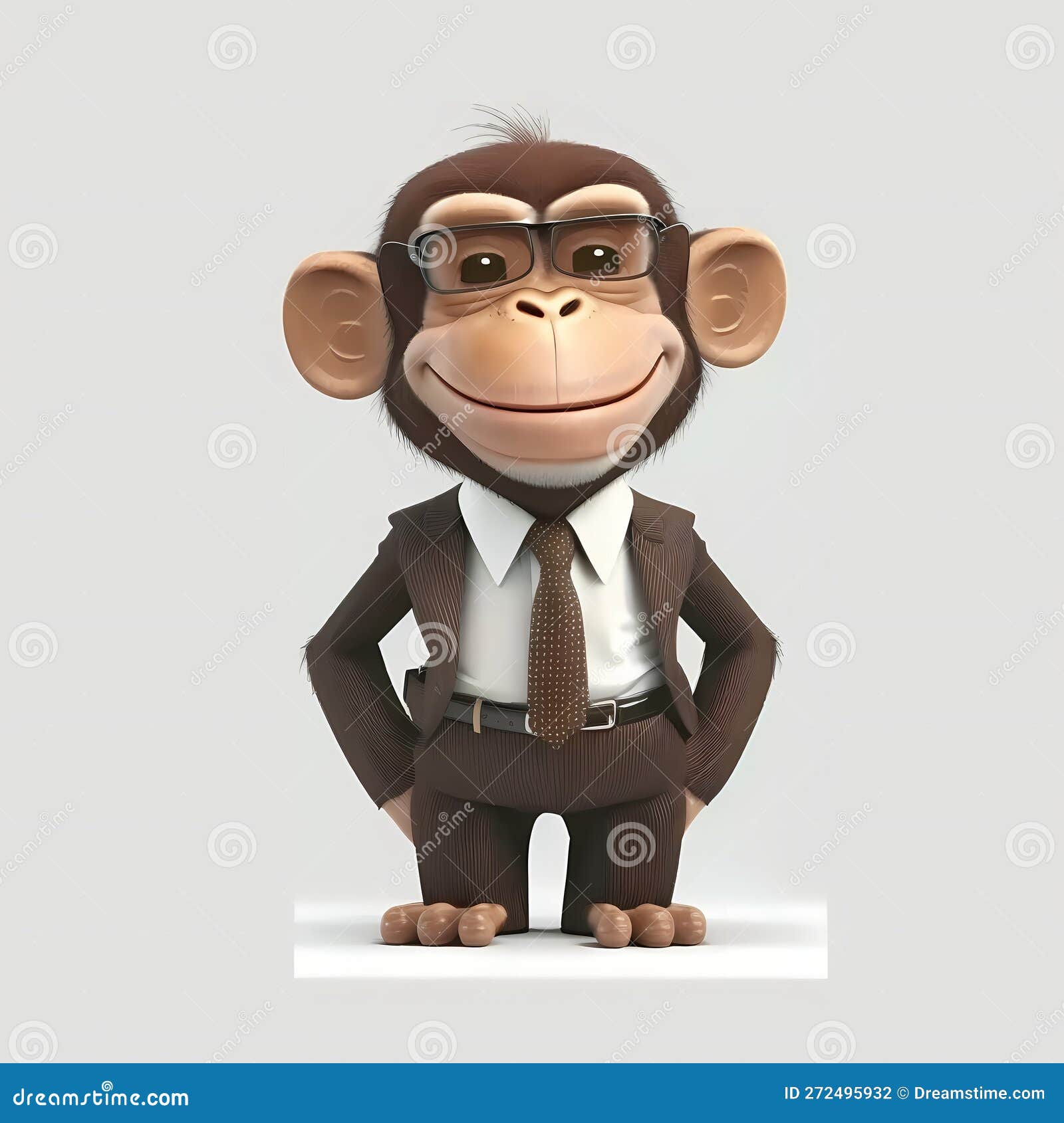 Cute Monkey Businessman. Generative AI Stock Illustration ...