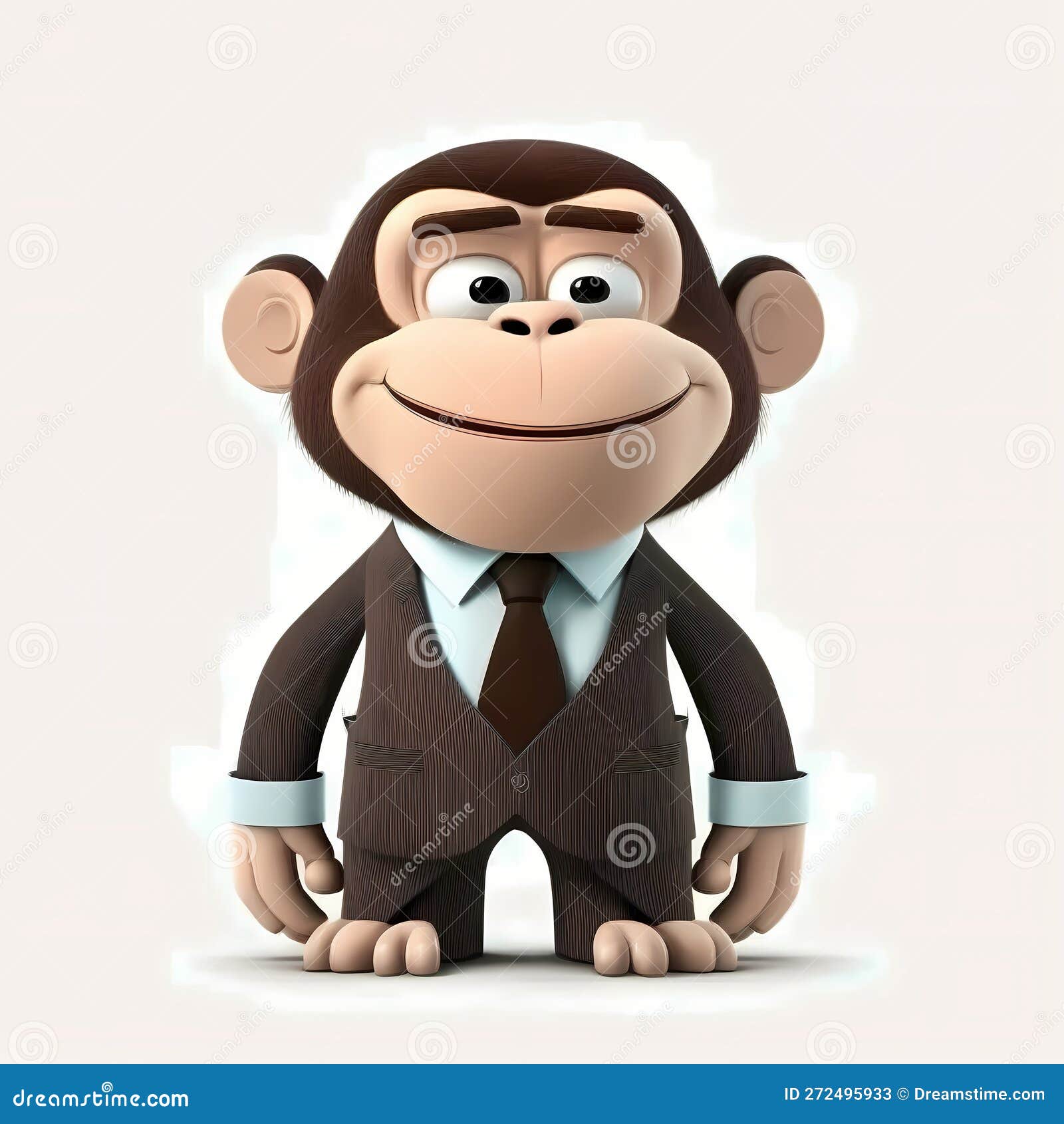 Cute Monkey Businessman. Generative AI Stock Illustration ...