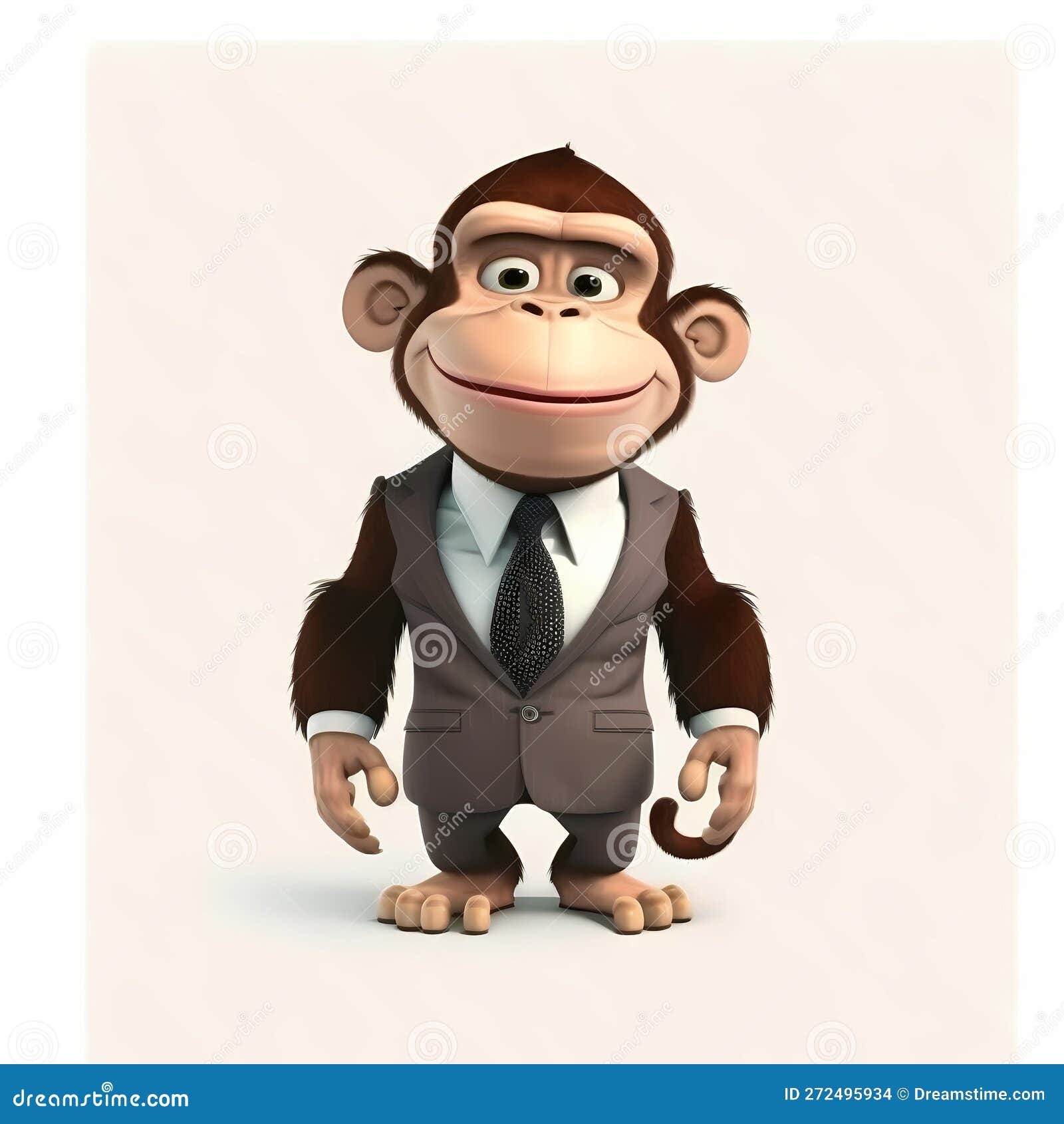 Cute Monkey Businessman. Generative AI Stock Illustration ...