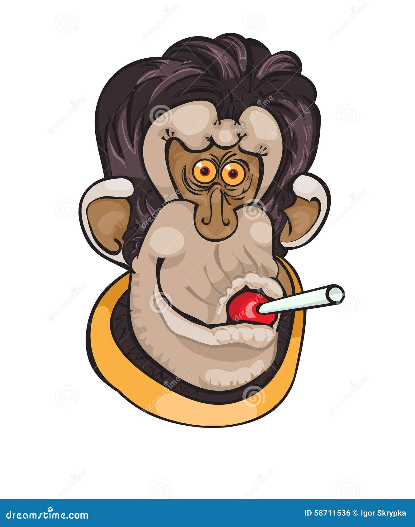 Cute Monkey with Candy on a Dot Background Stock Vector - Illustration ...