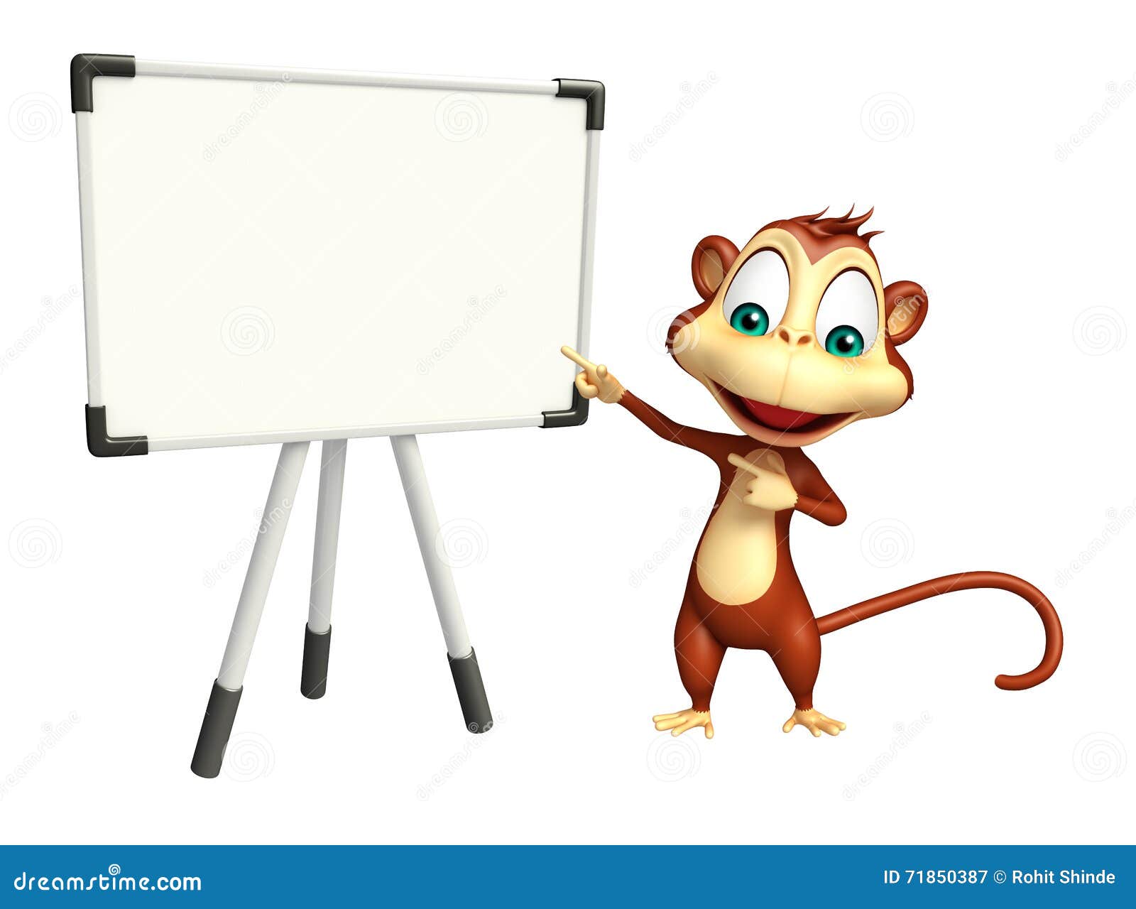 Cute Monkey Cartoon Character with Display Board Stock Illustration ...