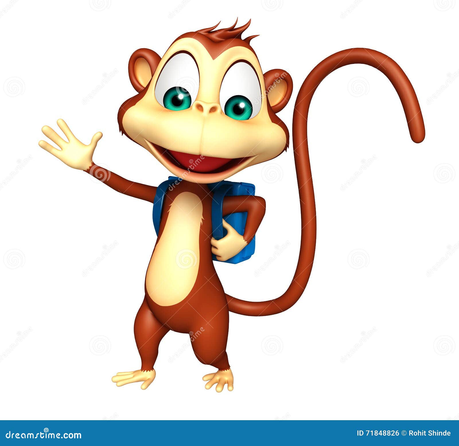 Cartoon School Monkey