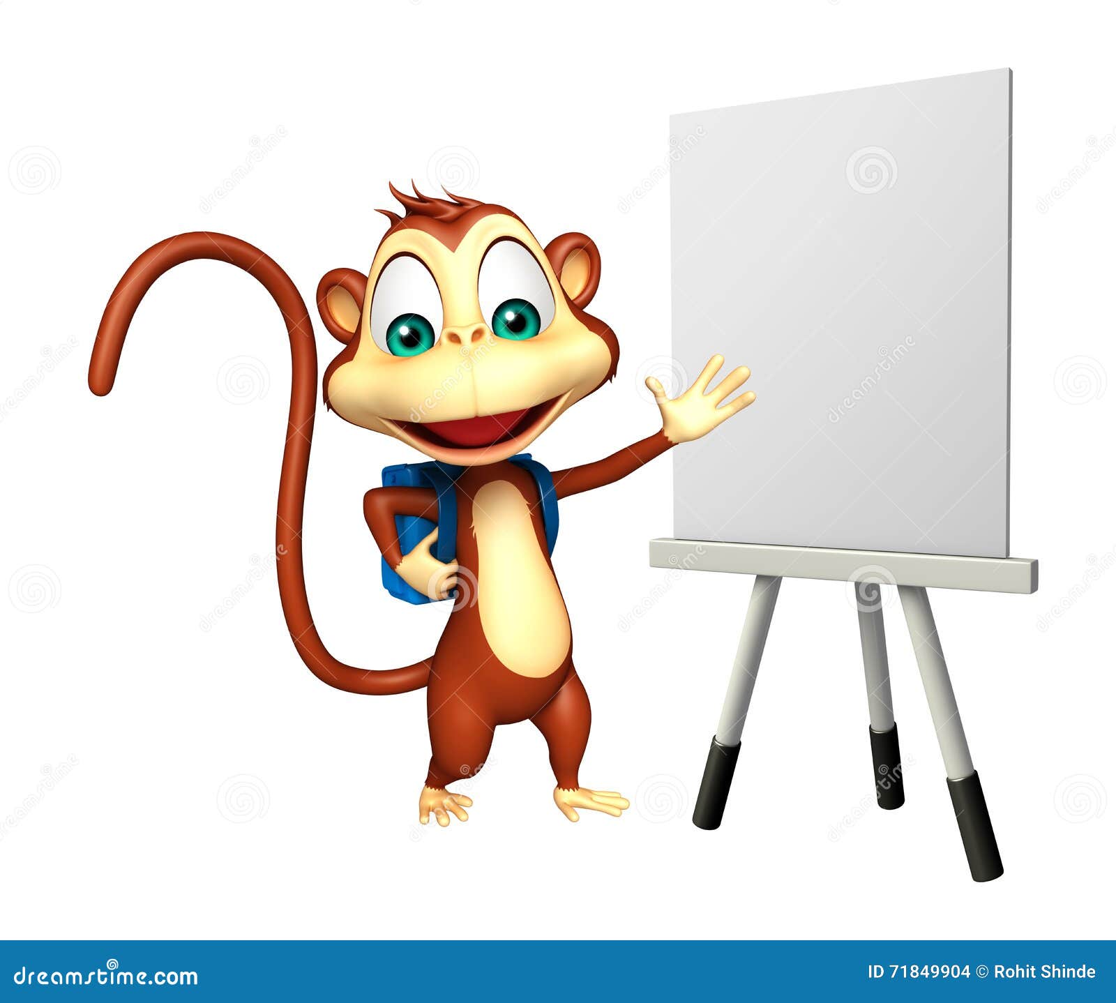 Cartoon School Monkey