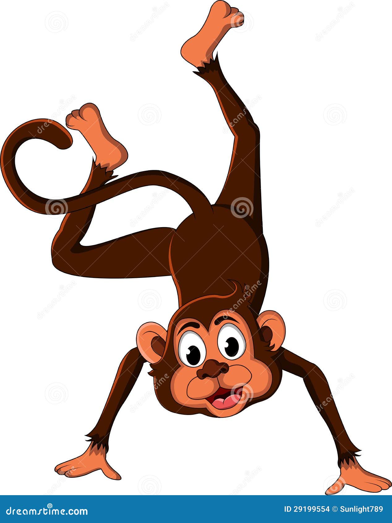Cute Monkey Cartoon Expression Stock Illustration - Illustration of ...