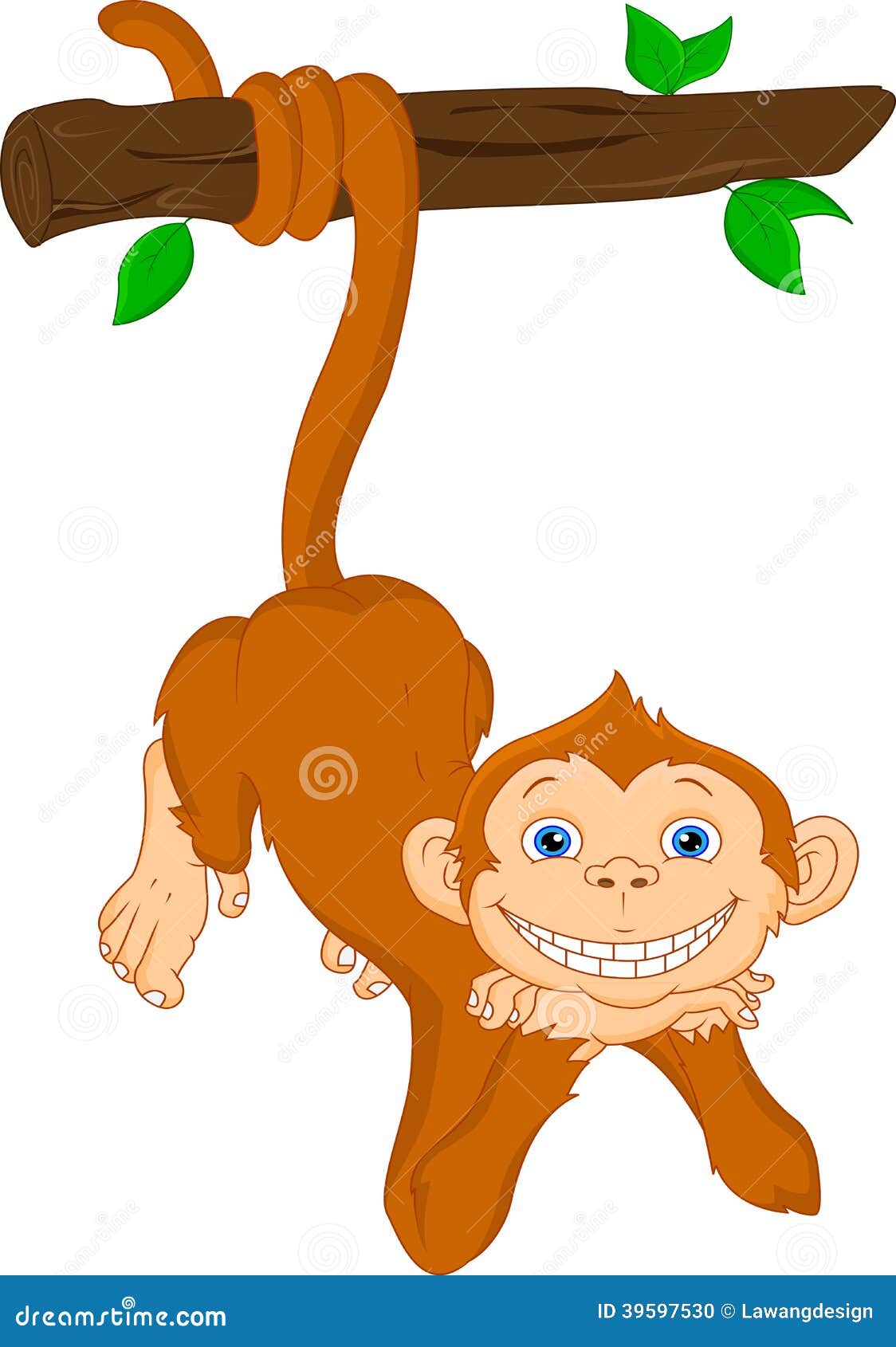 Cute Monkey Cartoon Hanging Stock Vector - Illustration of jungle ...