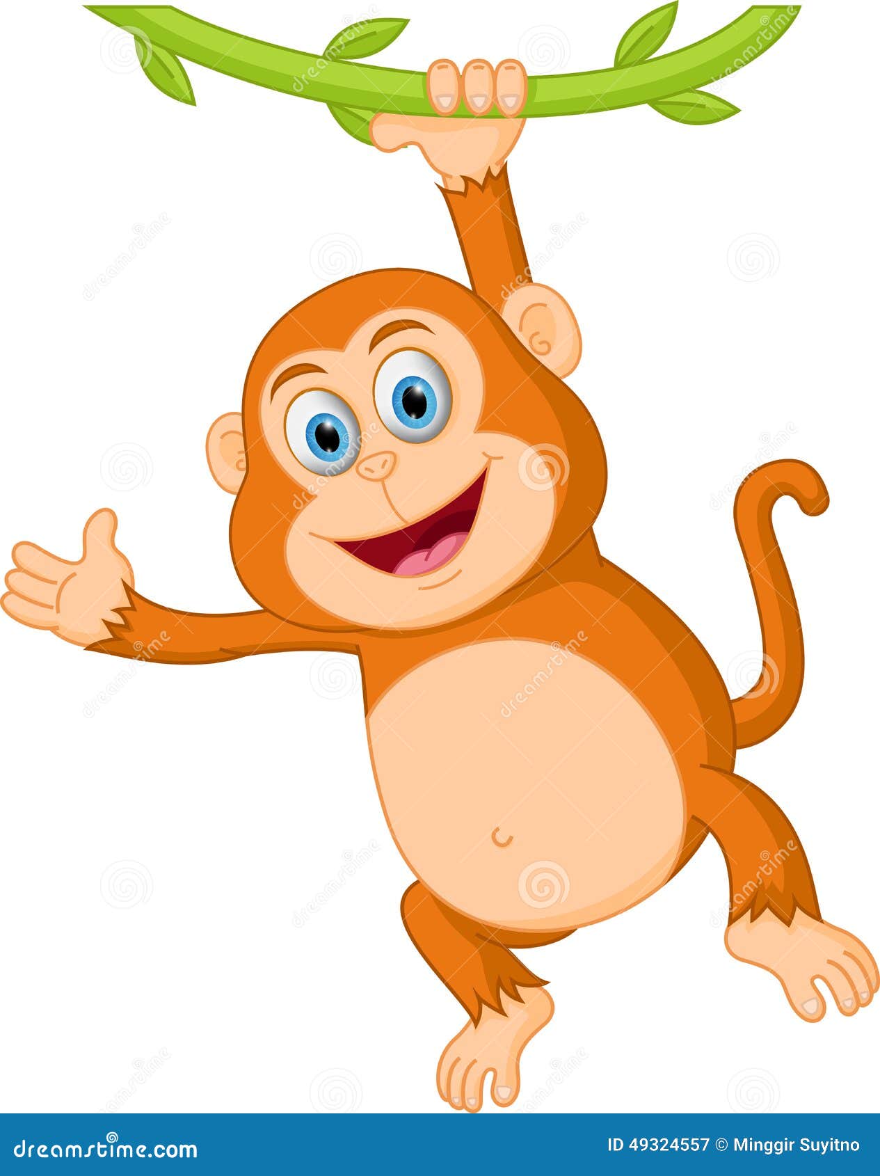 Cute Monkey Cartoon Hanging Stock Vector - Illustration of forest ...