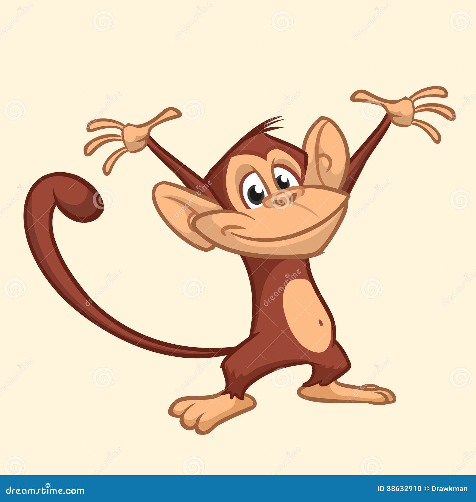 Cute Monkey Cartoon Icon Vector Illustration Graphic Design. Stock ...