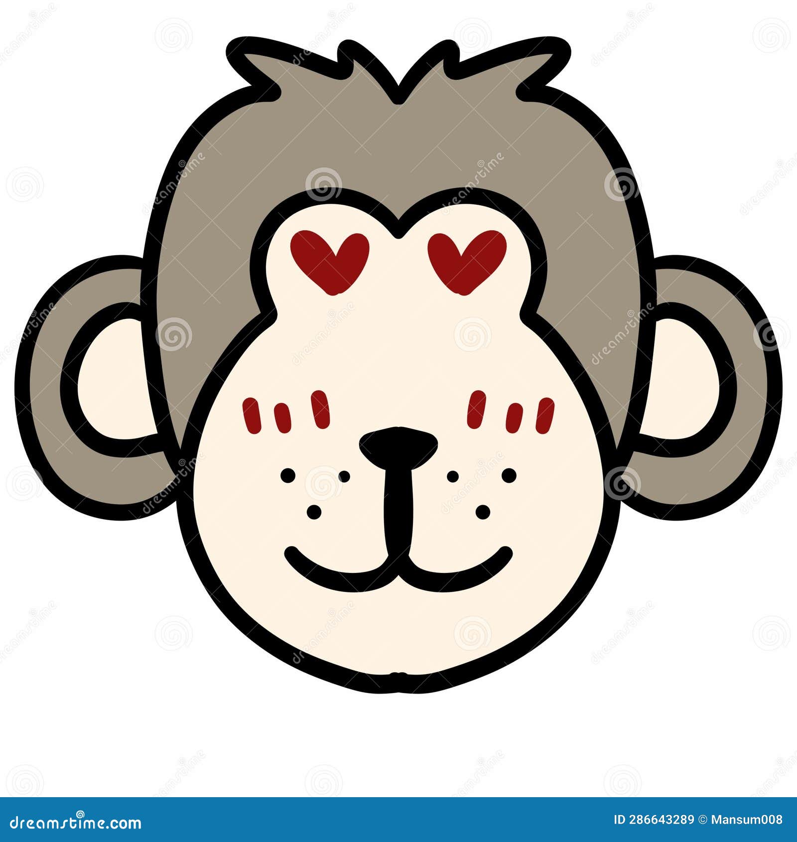 Cute Monkey Cartoon Icon on White Background Stock Illustration ...