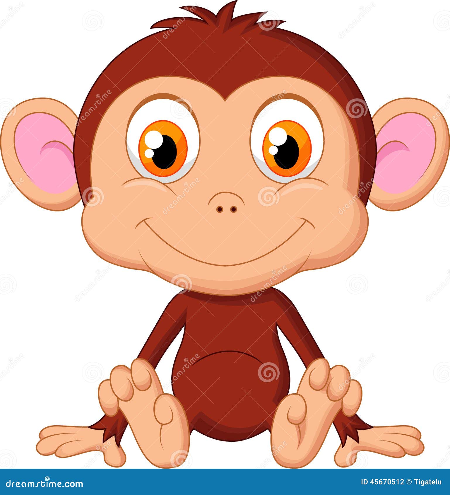 Cute monkey cartoon stock vector. Illustration of animal - 45670512