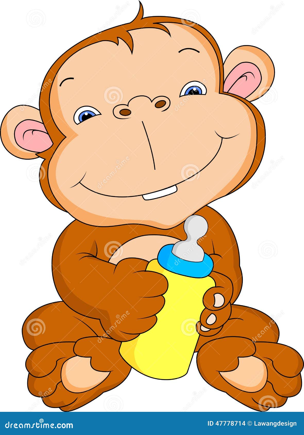 Cute monkey cartoon stock vector. Illustration of innocent - 47778714
