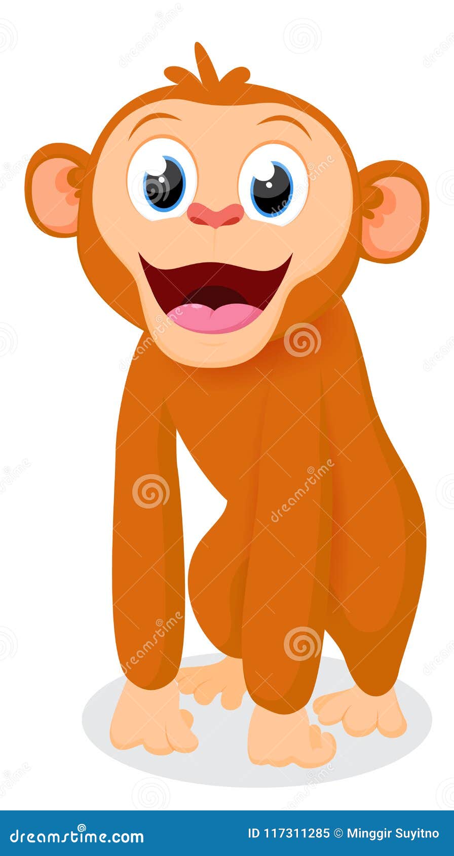 Cute monkey cartoon stock vector. Illustration of adorable - 117311285