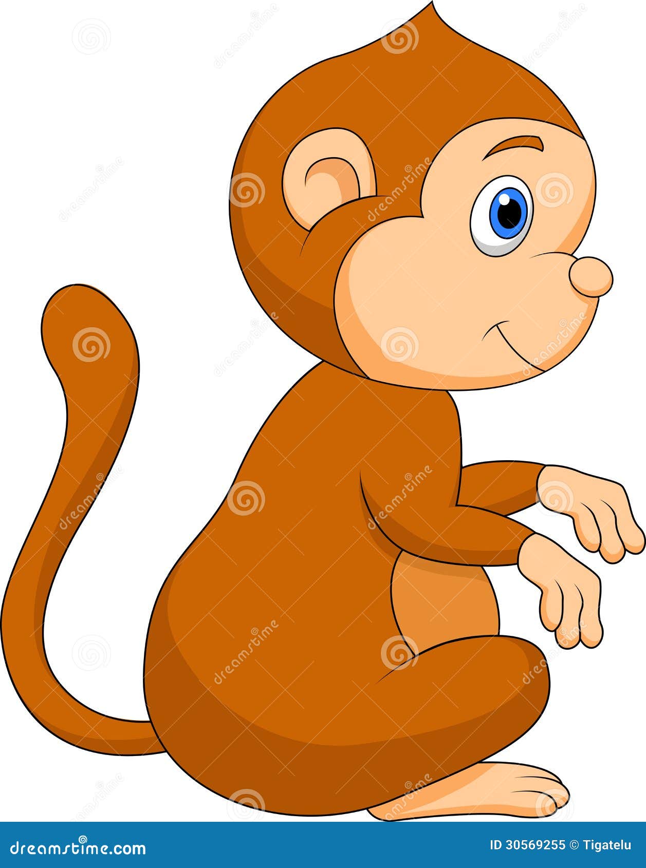 Cute Monkey Cartoon Sitting Royalty Free Stock Photo - Image: 30569255