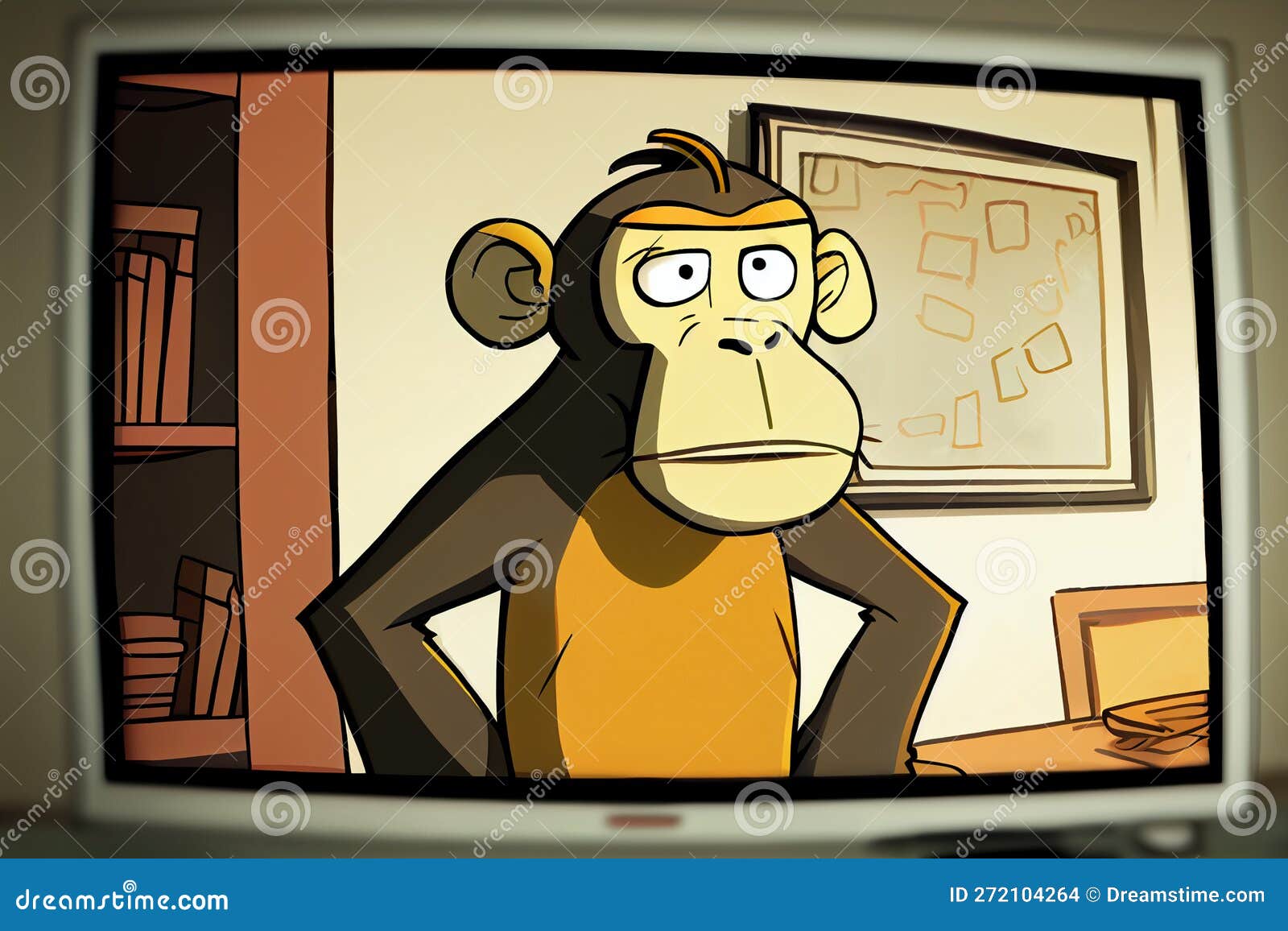 Cute Monkey in Cartoon Style Stock Illustration - Illustration of ...