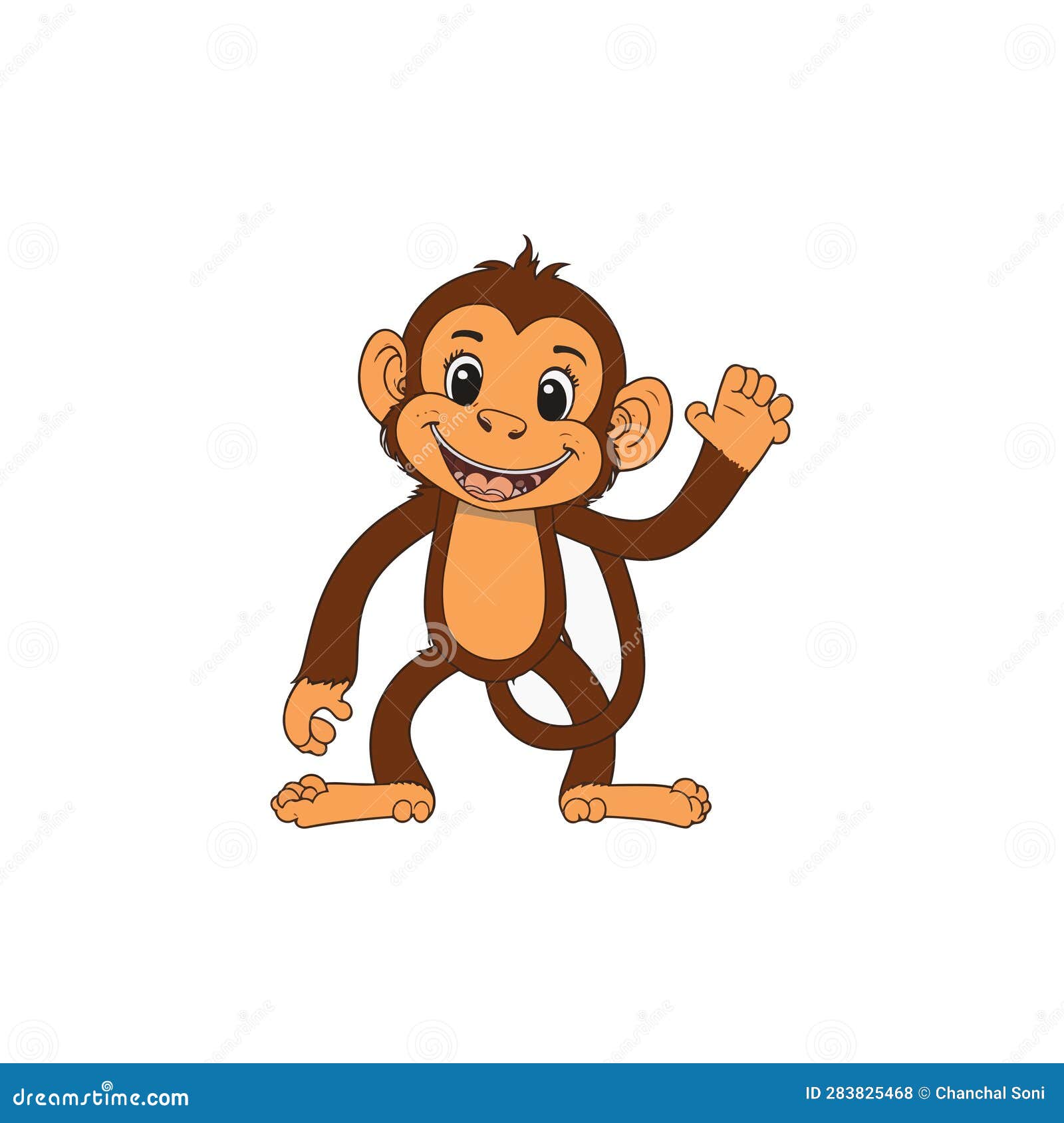 Cute Monkey Cartoon Vector Design Stock Illustration - Illustration of ...