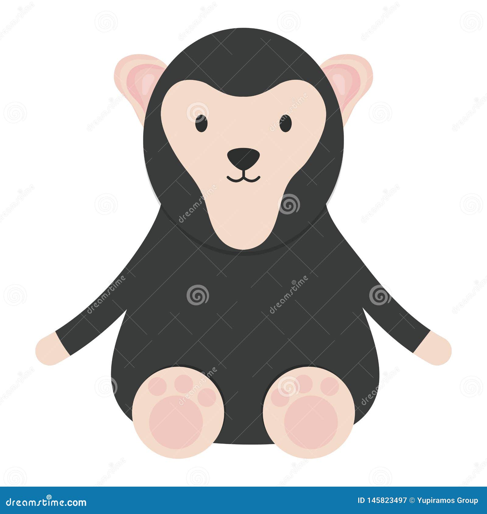 Cute Monkey Childish Character Stock Vector - Illustration of beautiful ...