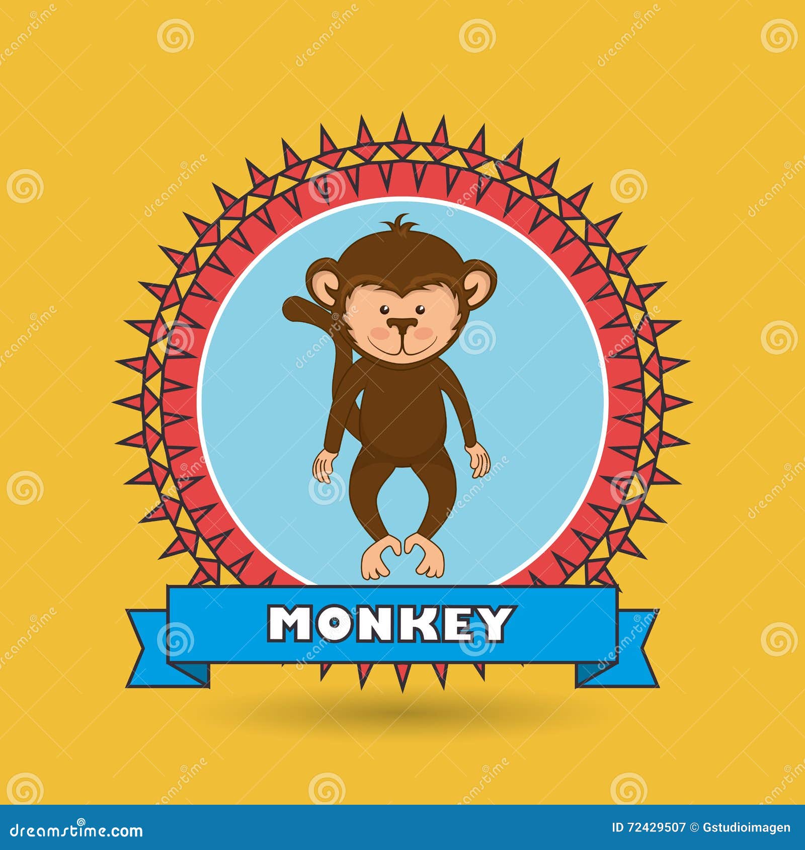 Cute monkey design stock illustration. Illustration of animal - 72429507