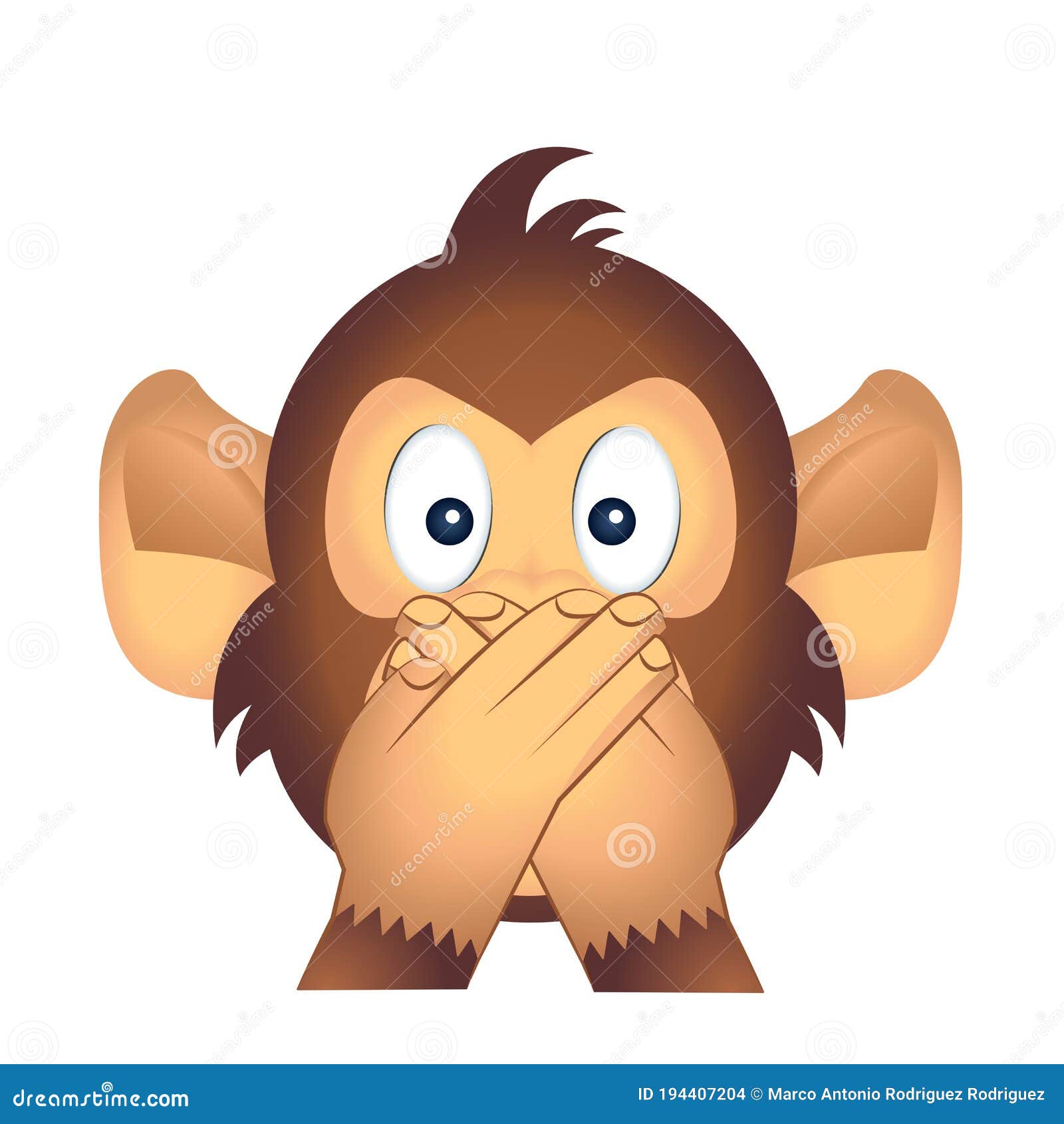Monkey Sad Emoji. Marmoset Unhappy Emotion Isolated. Chimpanzee Cartoon ...