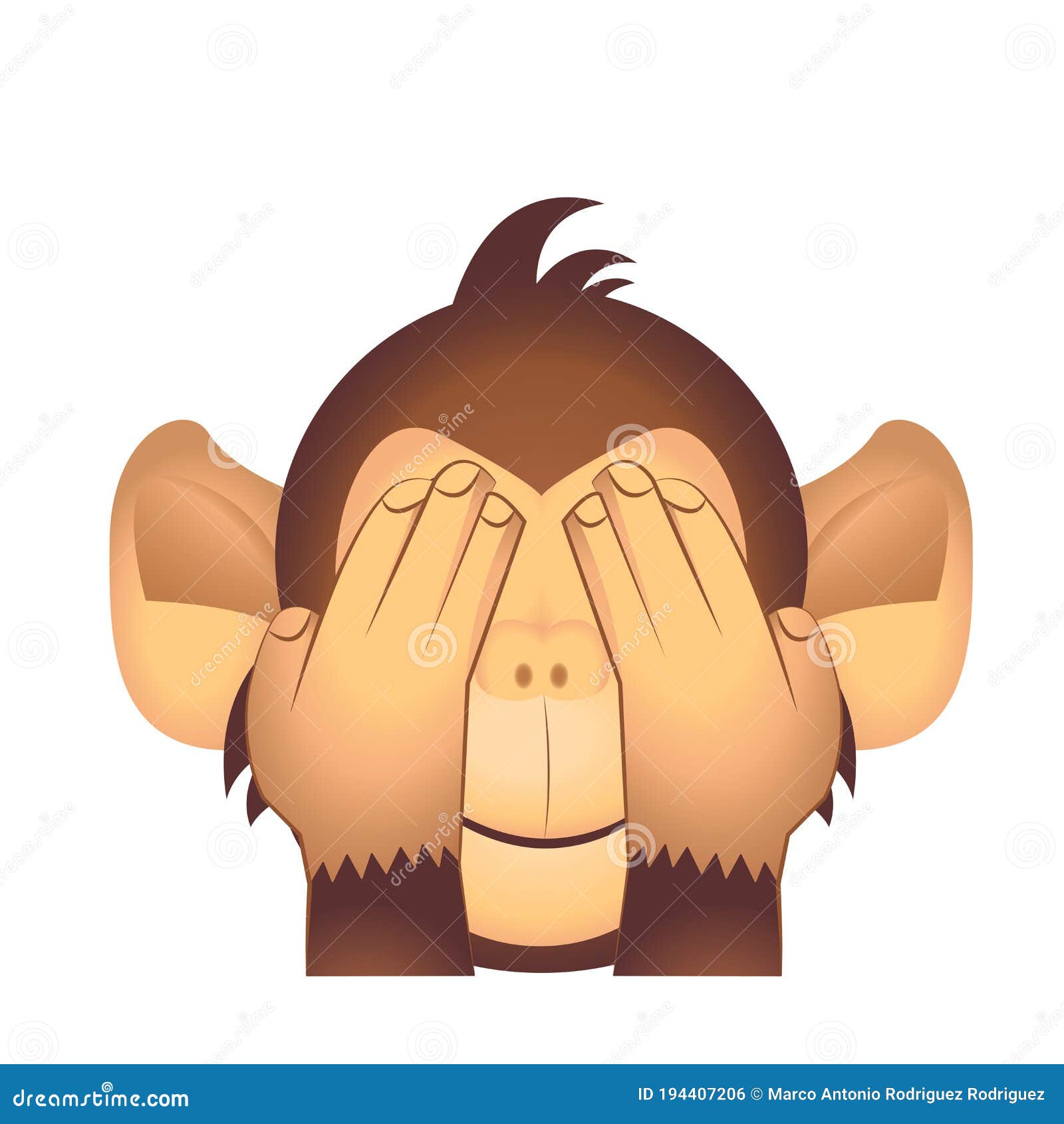 Monkey Sad Emoji. Marmoset Unhappy Emotion Isolated. Chimpanzee Cartoon ...