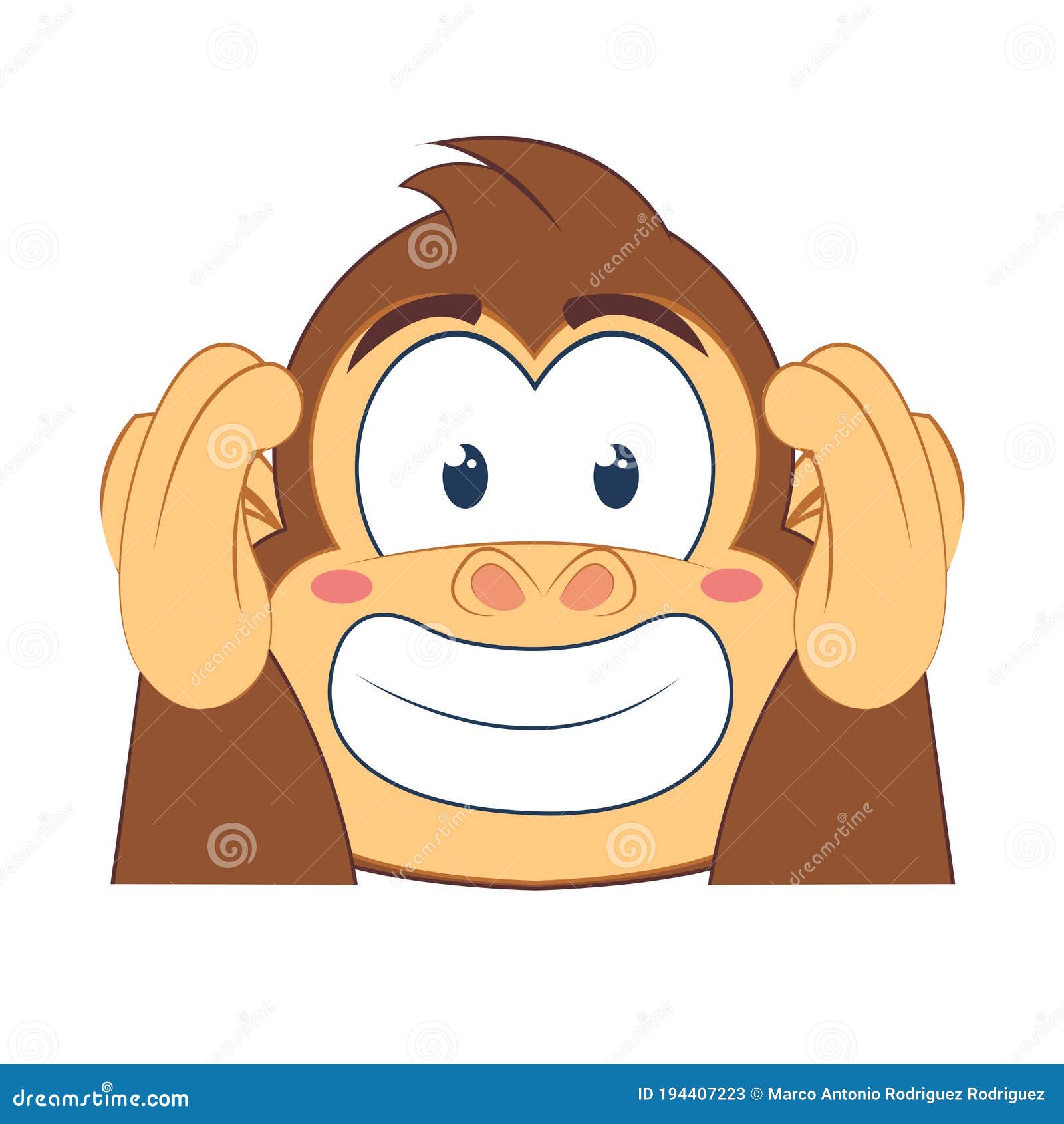 Monkey Sad Emoji. Marmoset Unhappy Emotion Isolated. Chimpanzee Cartoon ...