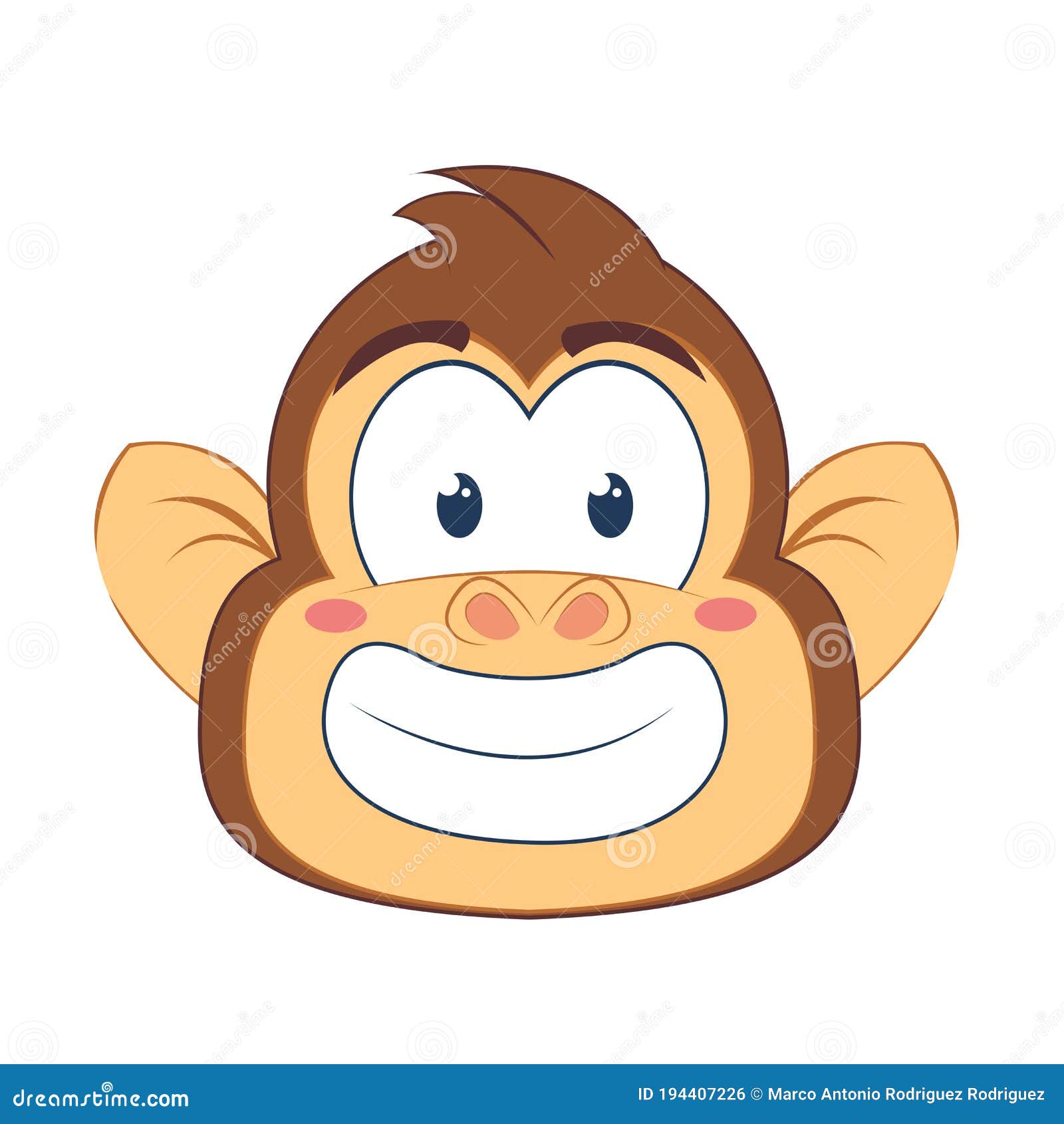 Monkey Sad Emoji. Marmoset Unhappy Emotion Isolated. Chimpanzee Cartoon ...