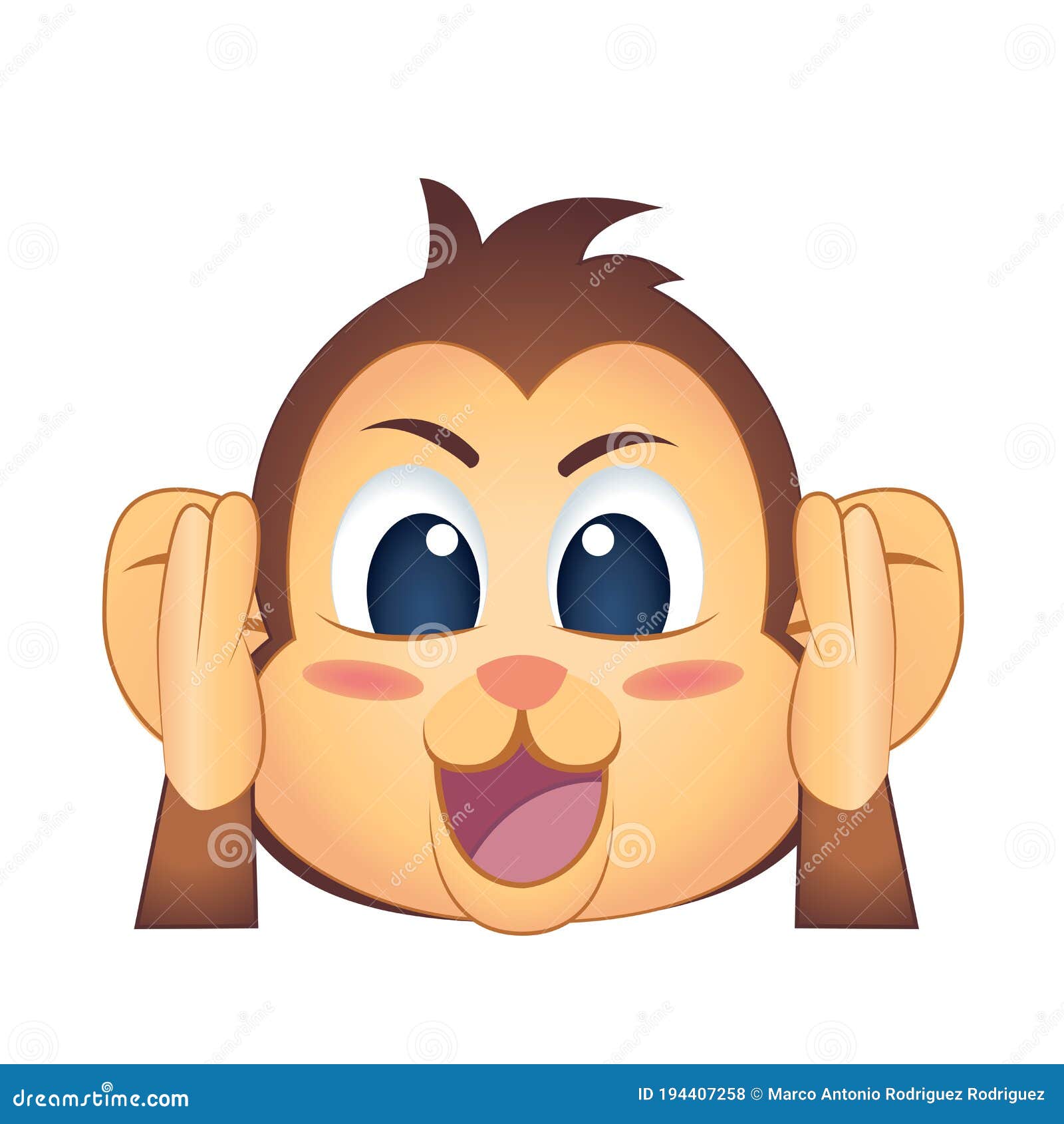 Monkey Sad Emoji. Marmoset Unhappy Emotion Isolated. Chimpanzee Cartoon ...