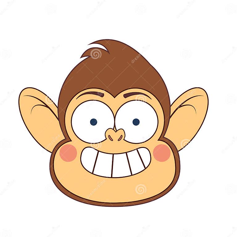 Cute Monkey Emoji stock vector. Illustration of emoticon - 194407270