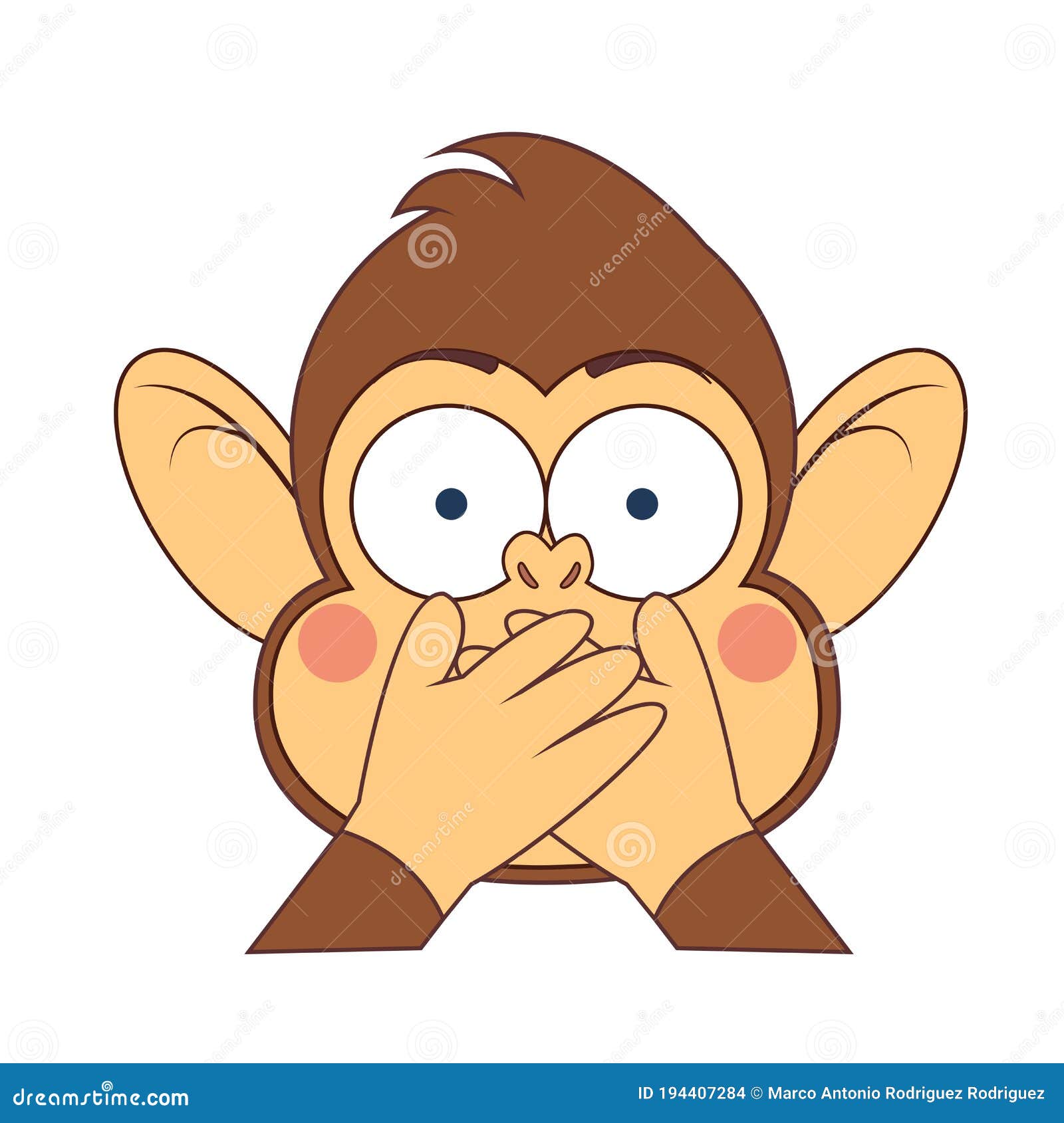 Monkey Sad Emoji. Marmoset Unhappy Emotion Isolated. Chimpanzee Cartoon ...