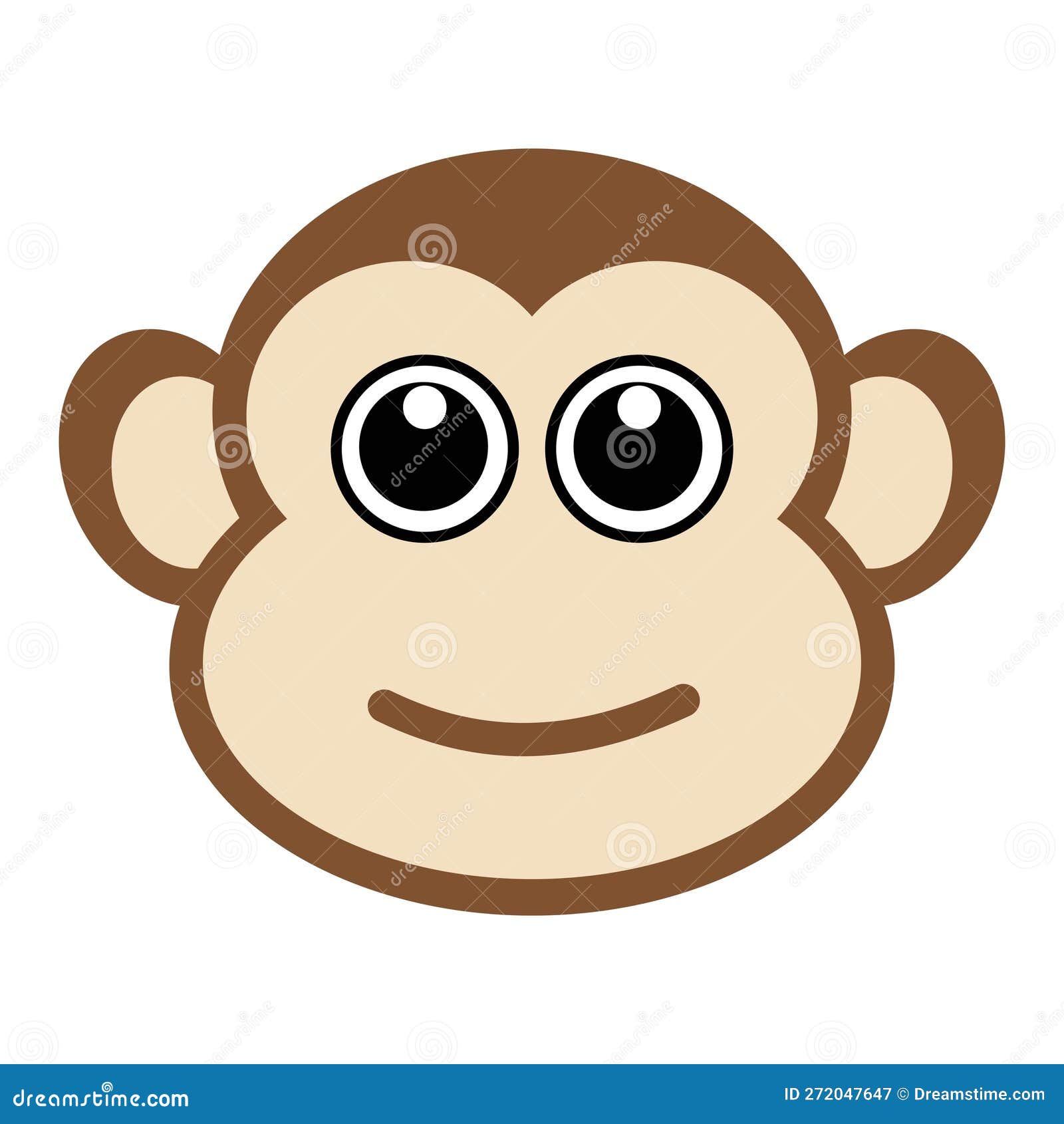 Cute Monkey Face Isolated on White Background Stock Vector Illustration Clip Art Stock Vector ...