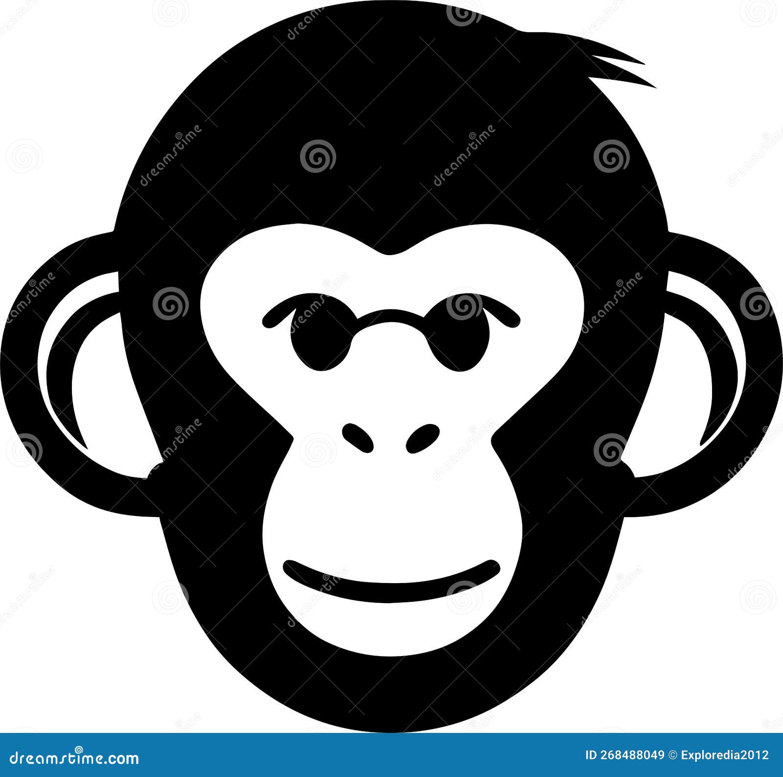 Cute Monkey Face Mascot Design Stock Illustration - Illustration of ...