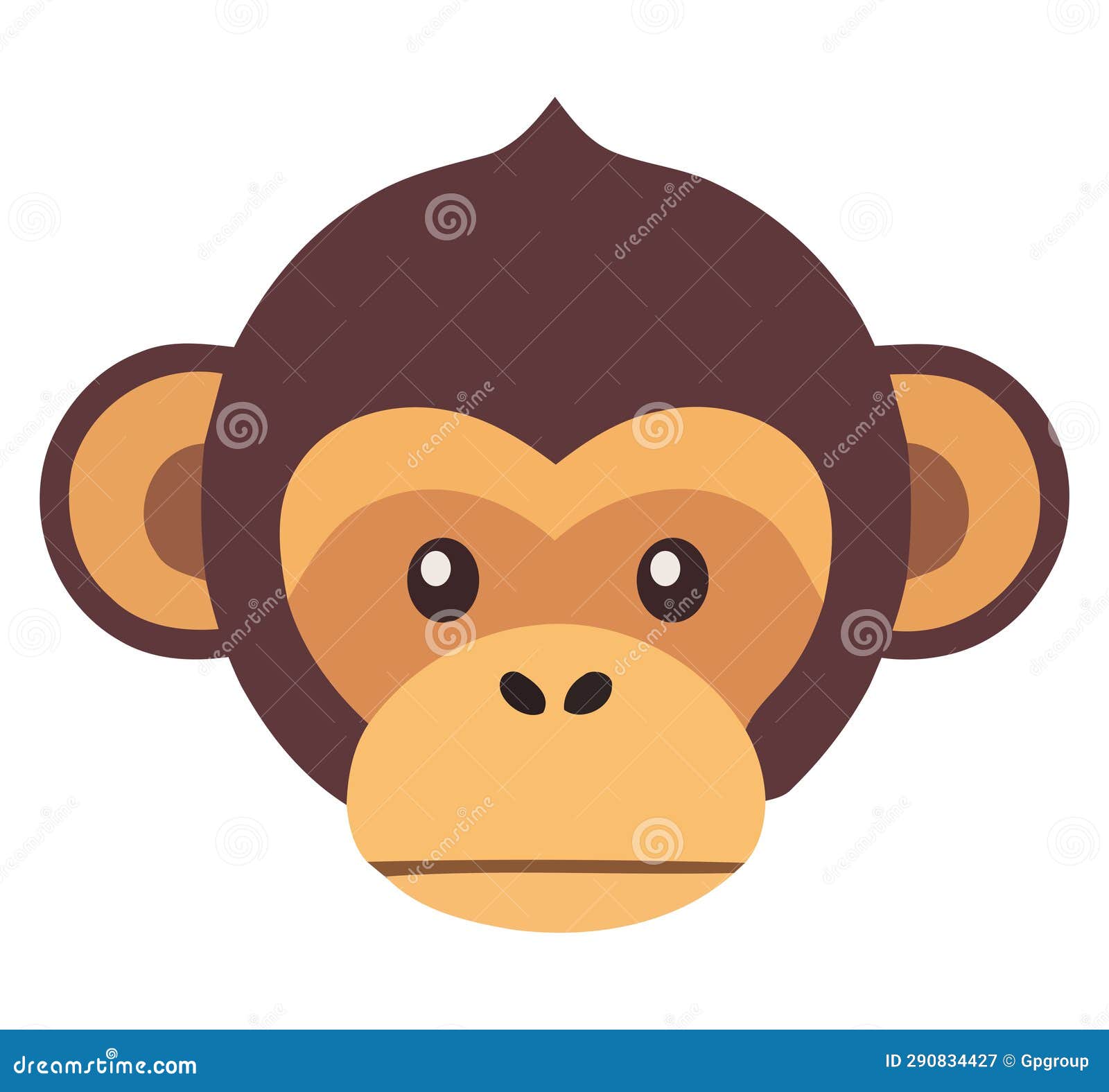 Cute monkey face stock illustration. Illustration of mammal - 290834427