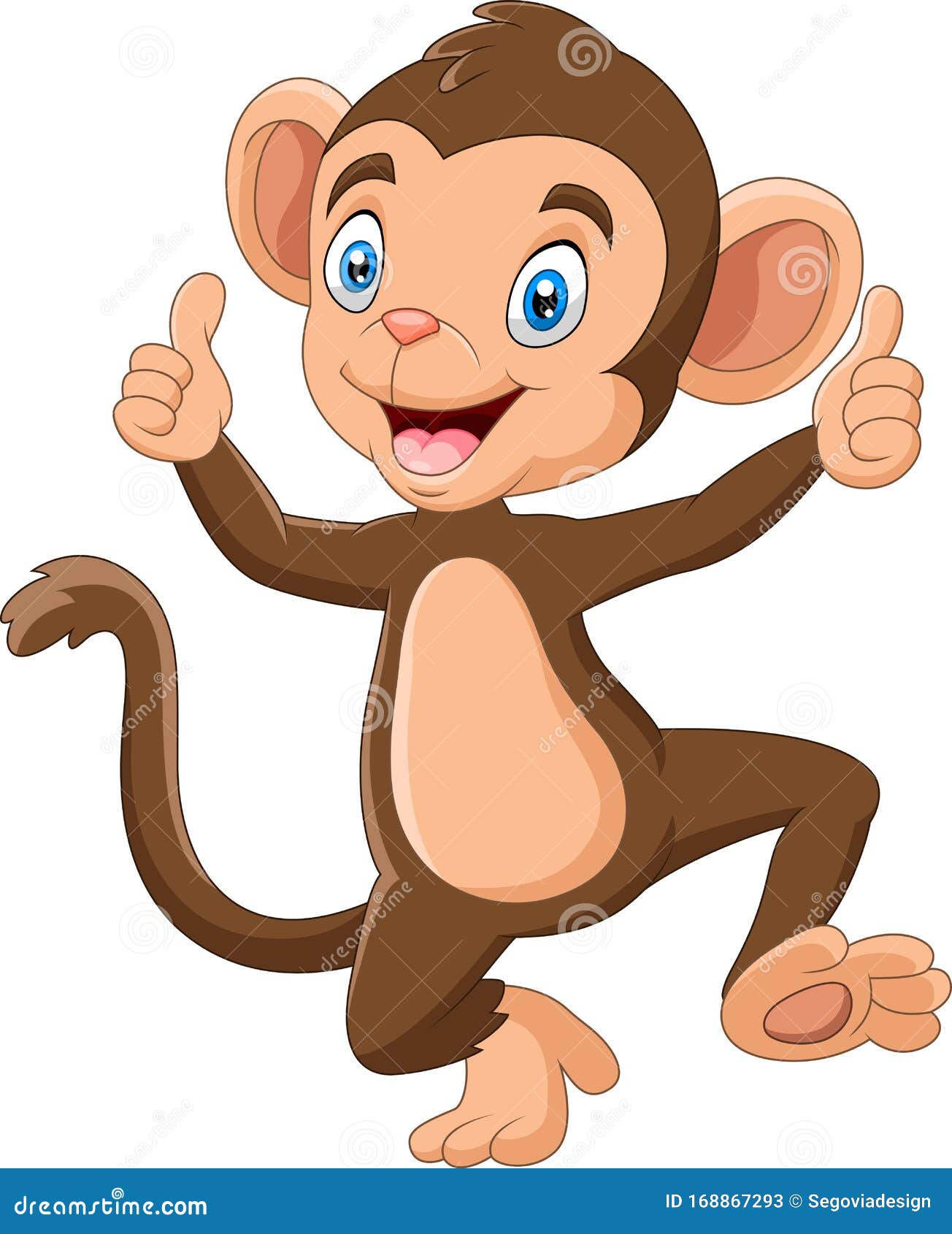 Monkey With Thumb Cartoon Vector Illustration | CartoonDealer.com #58957736