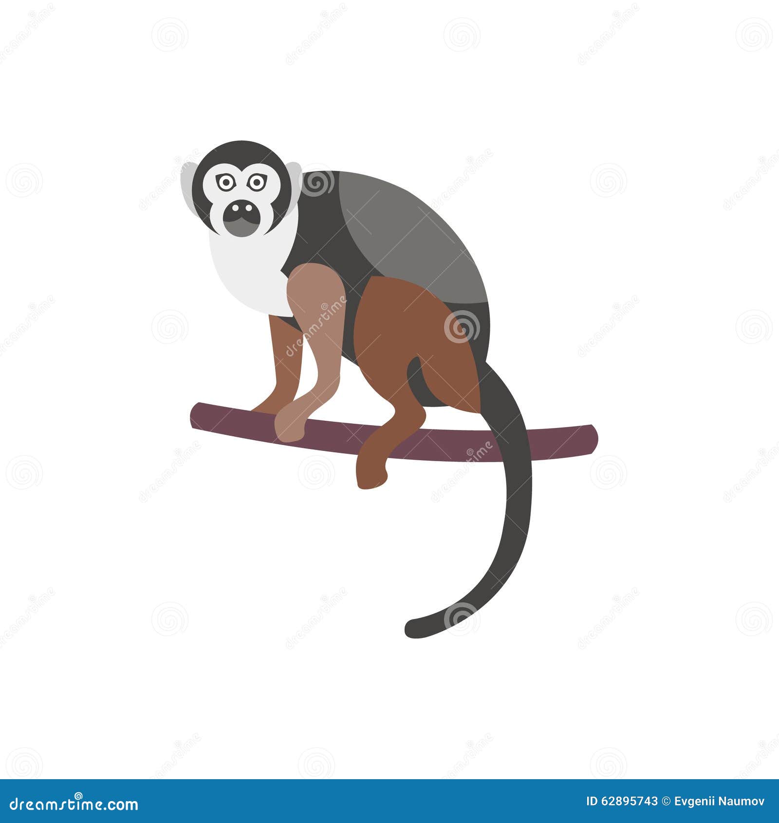 Monkey Icon In Isometric 3d Style Vector Illustration | CartoonDealer ...