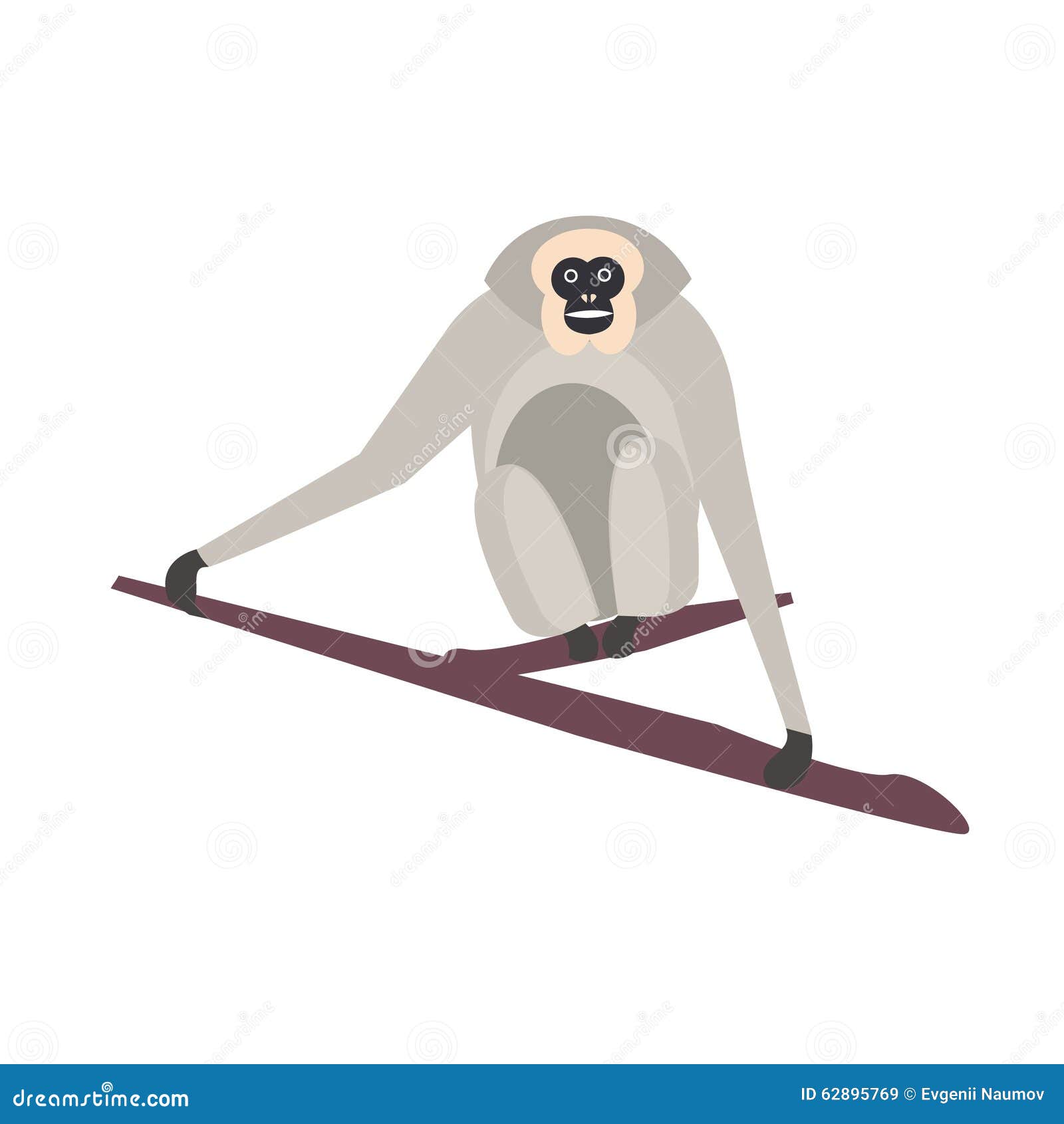 Monkey Icon In Isometric 3d Style Vector Illustration | CartoonDealer ...