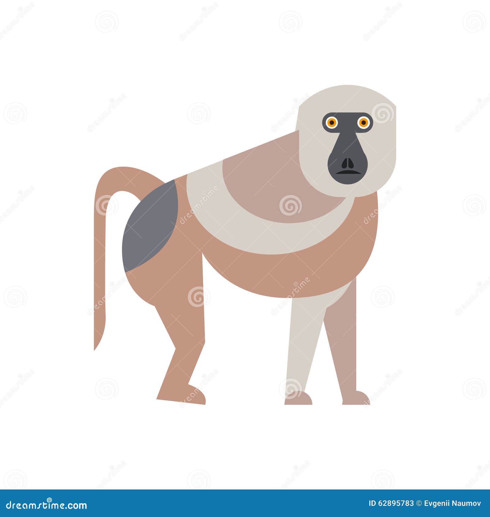Monkey Icon In Isometric 3d Style Vector Illustration | CartoonDealer ...