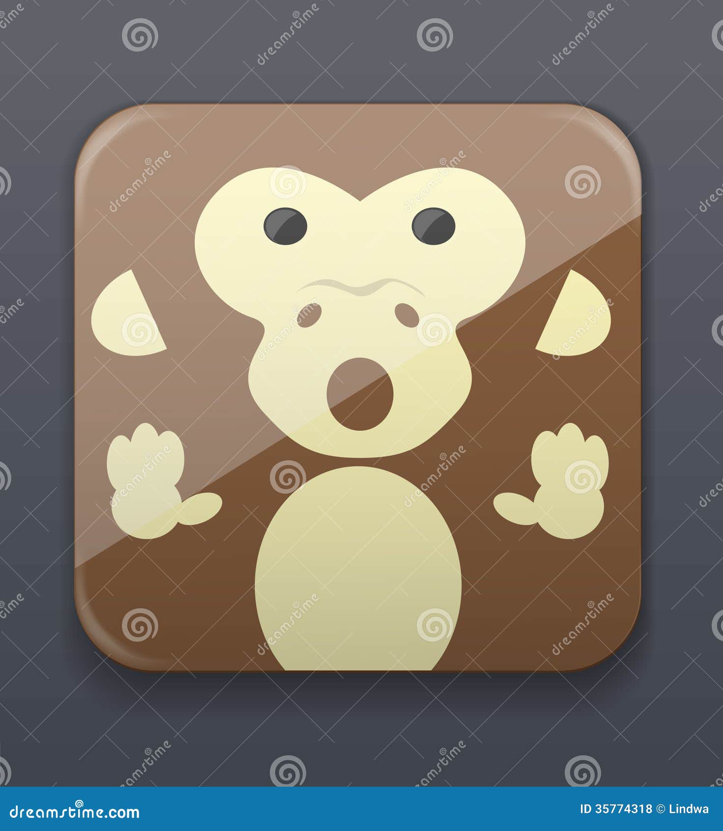 Cute monkey icon stock vector. Illustration of icon, drawing - 35774318