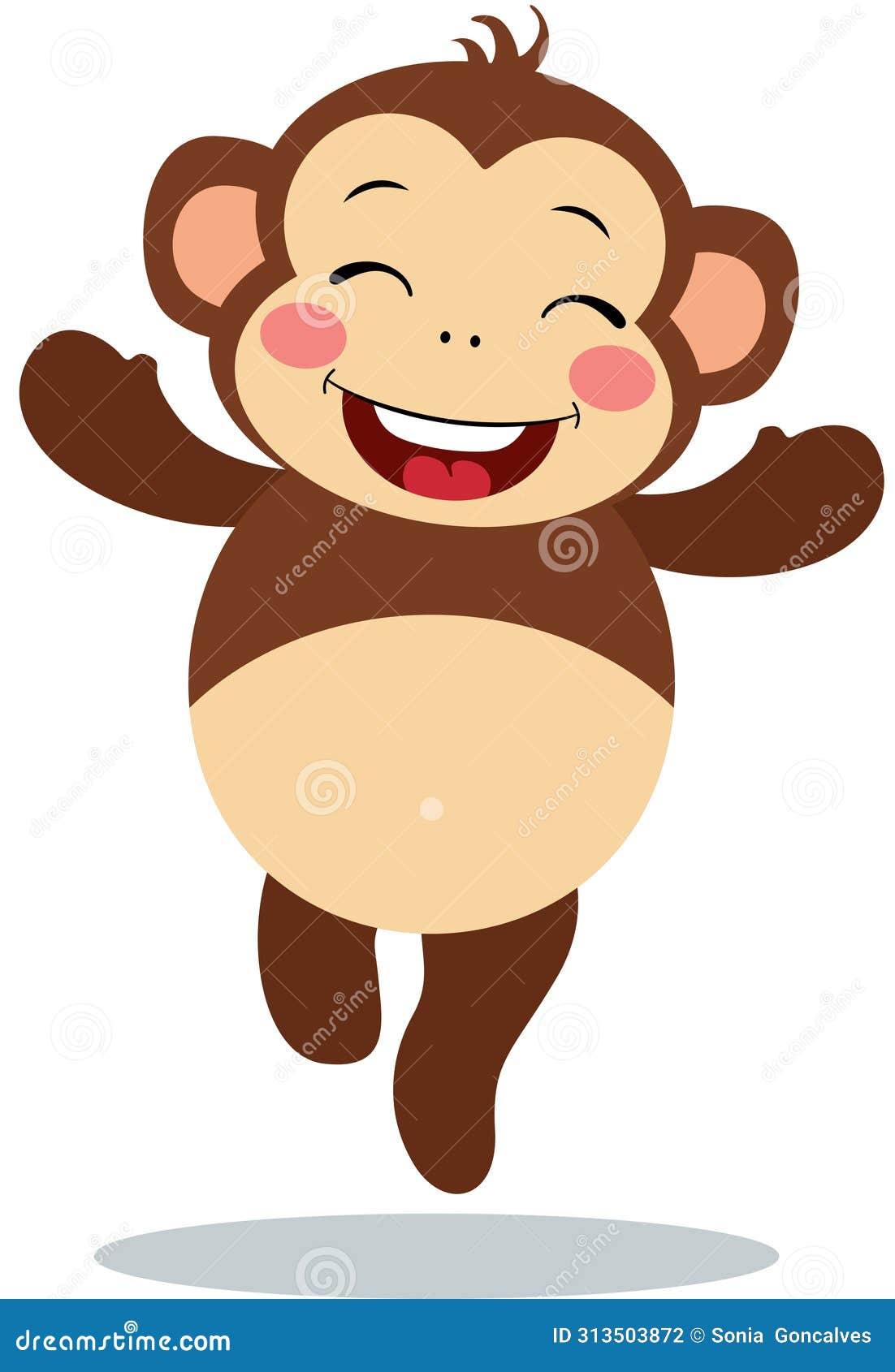 Cute Monkey Laughing Happy Isolated.cdr Stock Illustration ...
