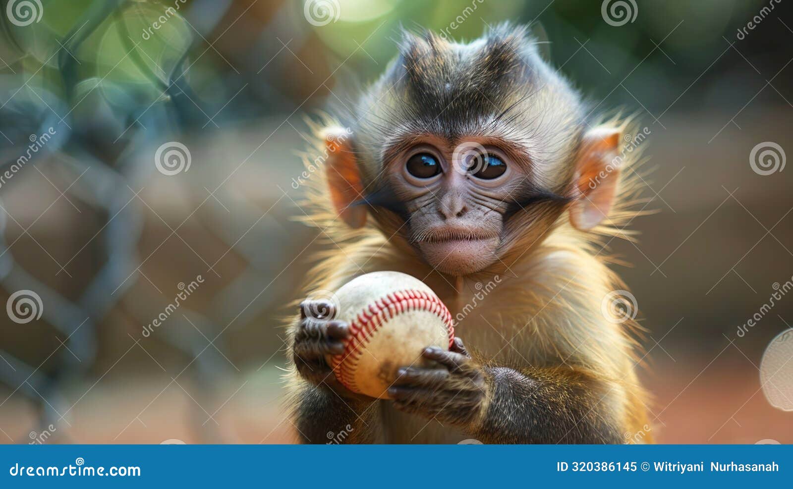 Cute Monkey Playing Baseball, Animal Sport. Generative Ai Stock ...