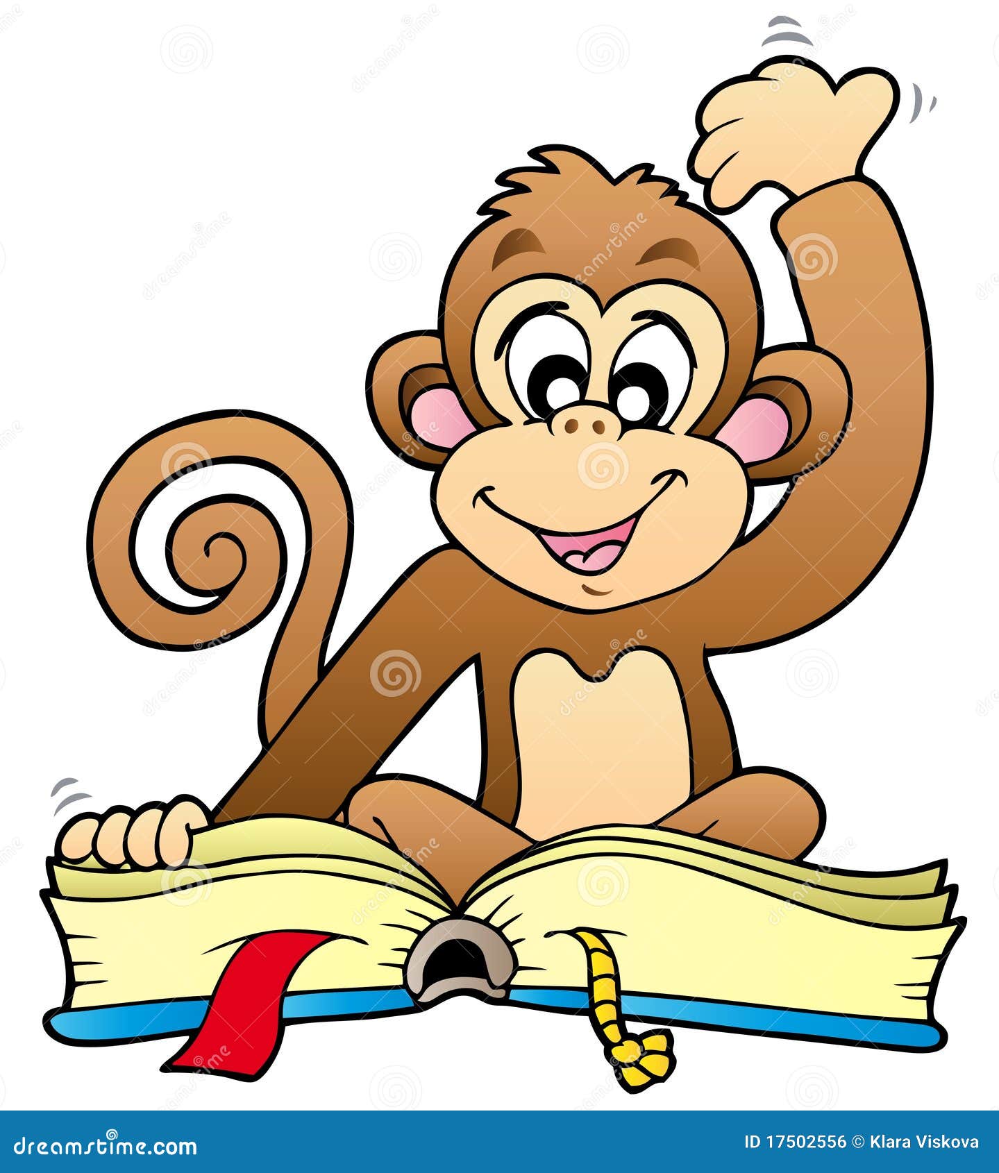 Monkey Reading Clipart
