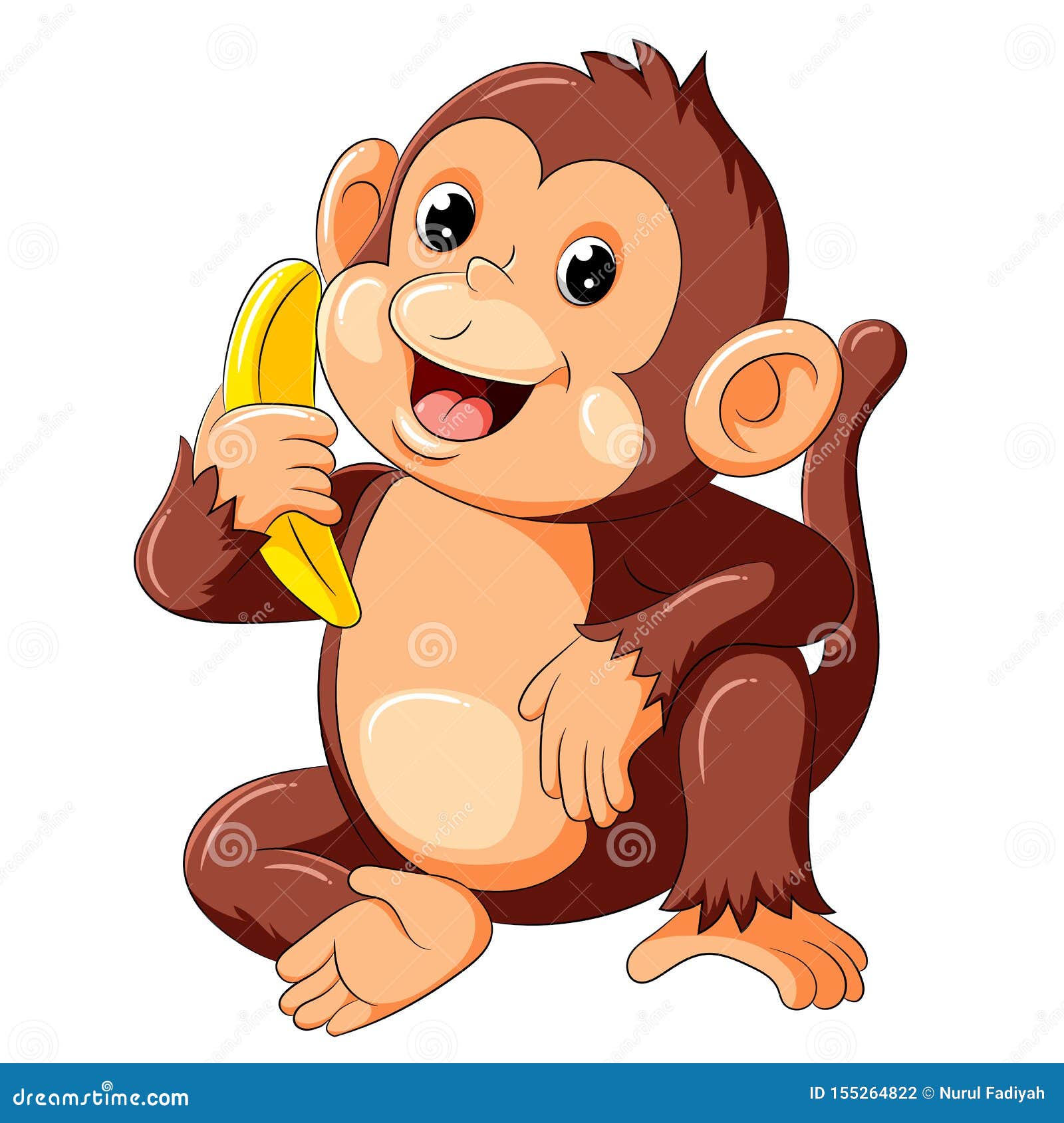 Monkey Eating Banana Drawing