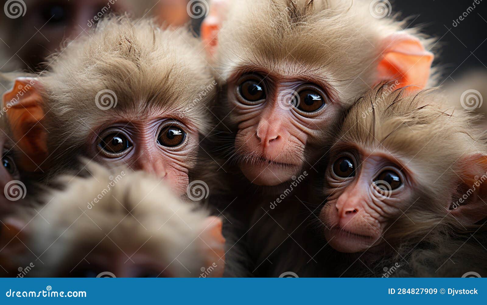 Cute Monkey Sitting in Nature, Looking at Camera with Curiosity ...