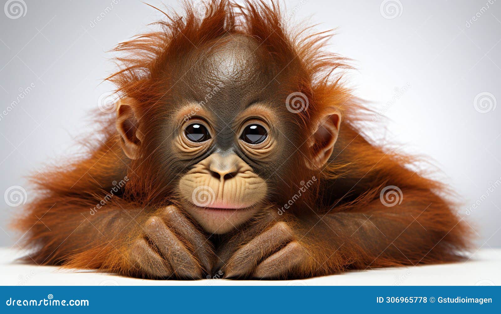 Cute Monkey Sitting, Staring, Looking at Camera in Nature Generated by ...