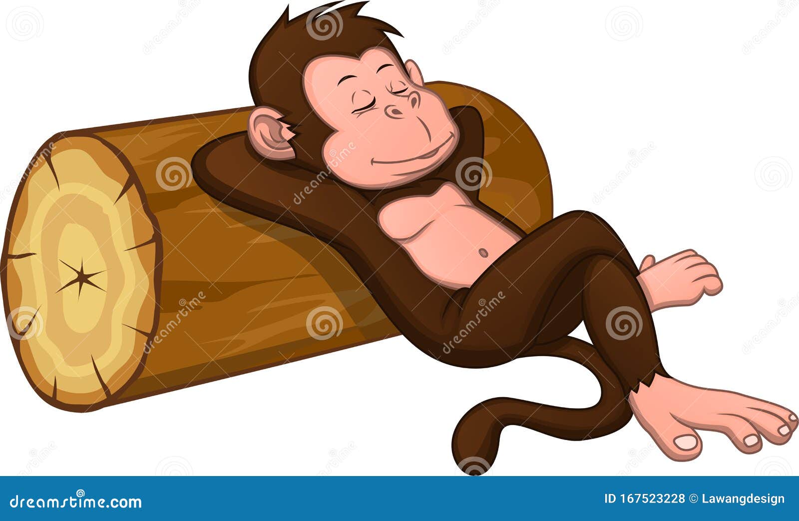 Cute monkey is sleeping stock vector. Illustration of mammal - 167523228