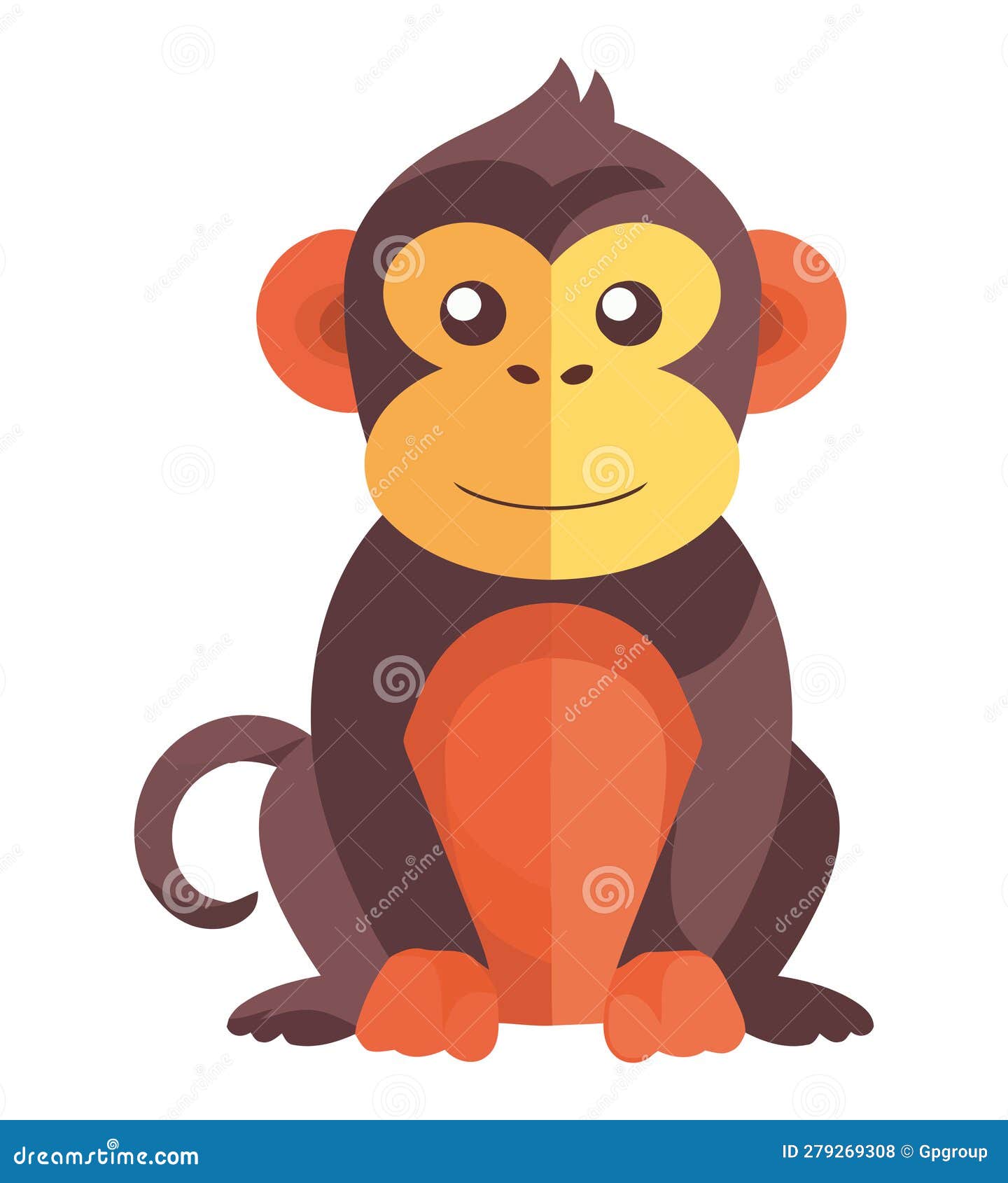 Cute monkey smiling stock vector. Illustration of face - 279269308