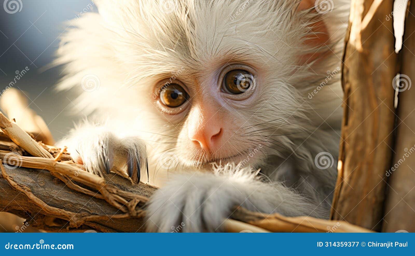 Cute Monkey Staring Close Up Portrait Nature Endangered Furry Stock ...