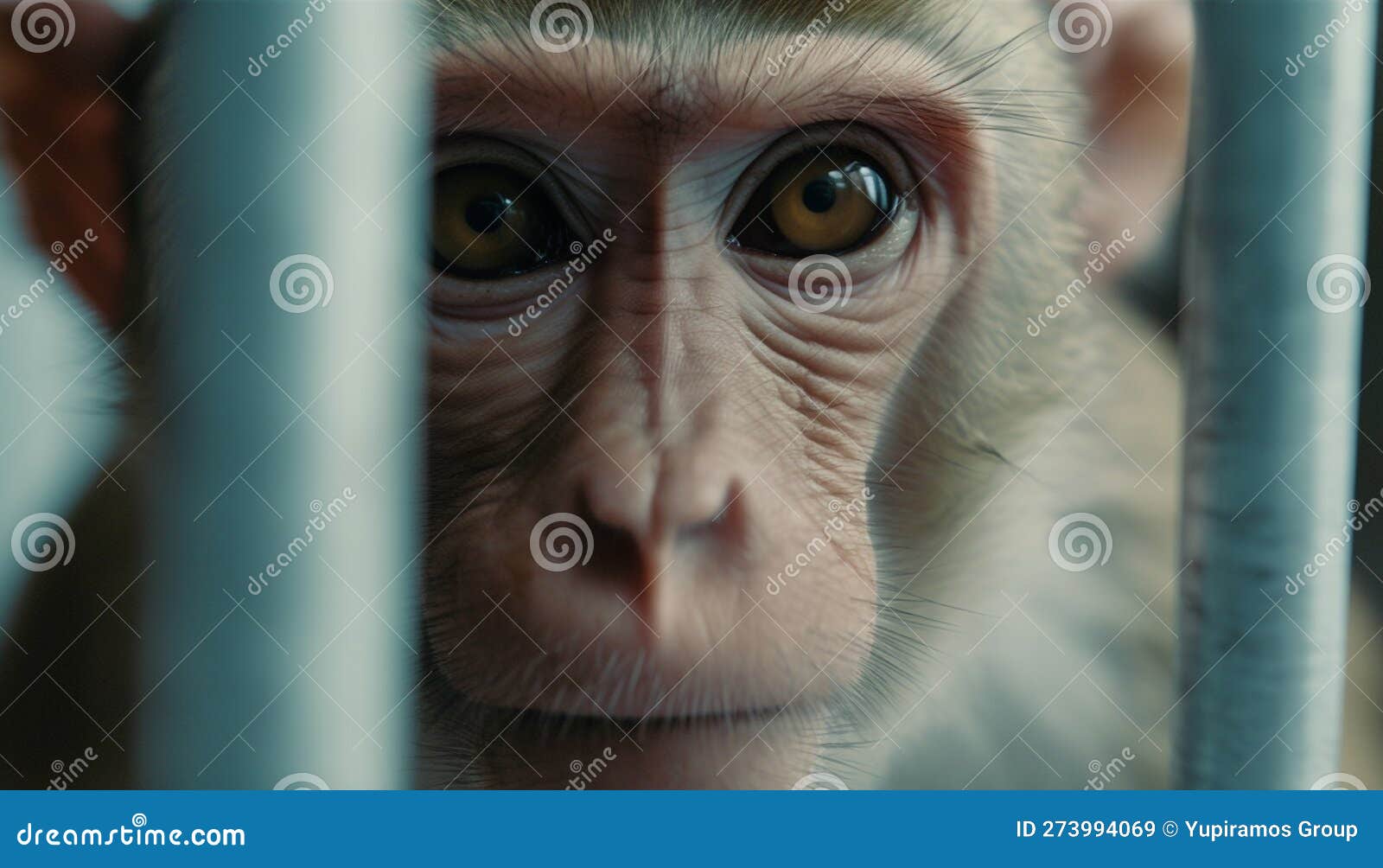Cute Monkey Staring with Sad Eyes Outdoors Generated by AI Stock Image ...