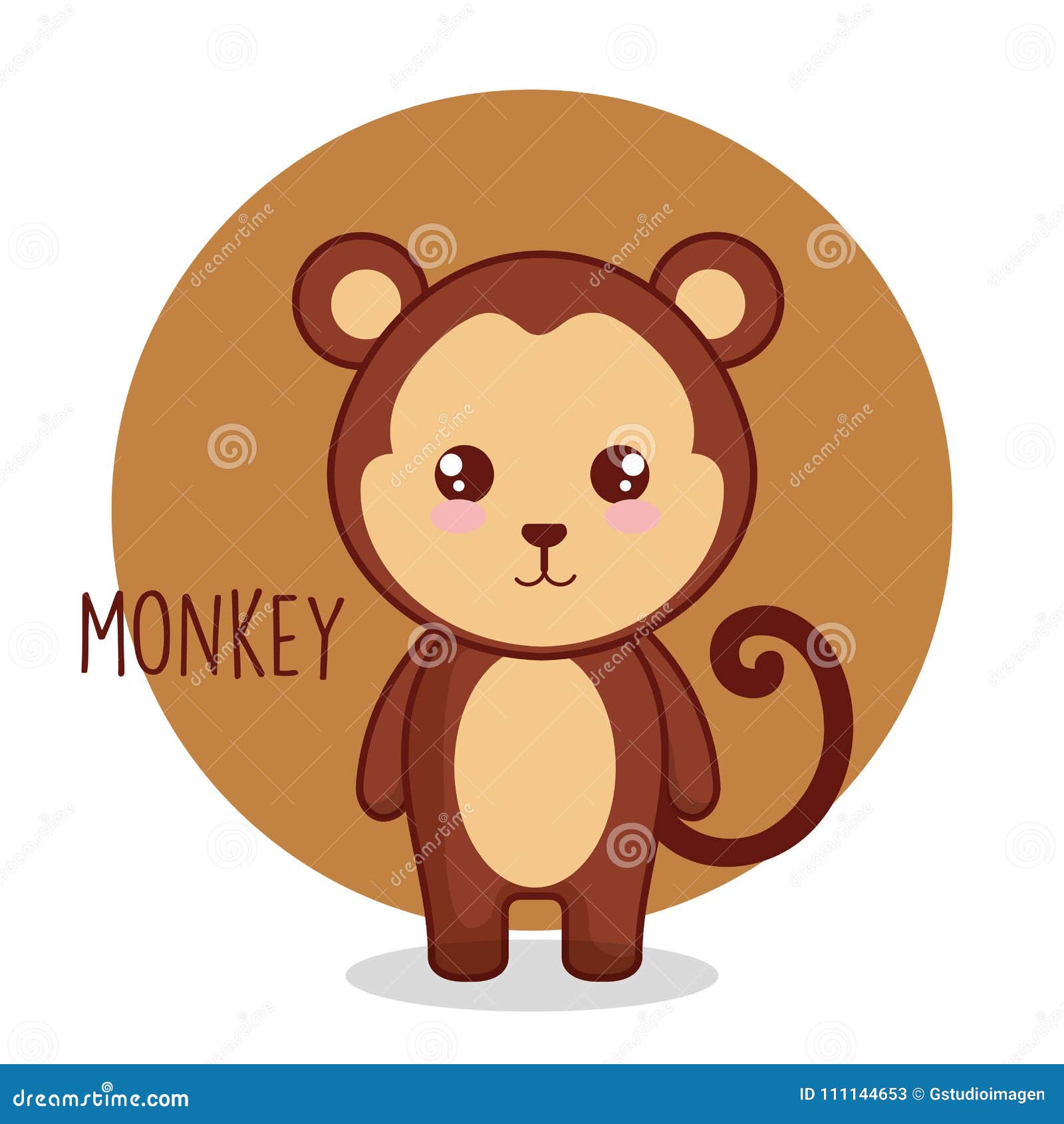 Cute Monkey Tender Character Stock Vector - Illustration of adorable ...