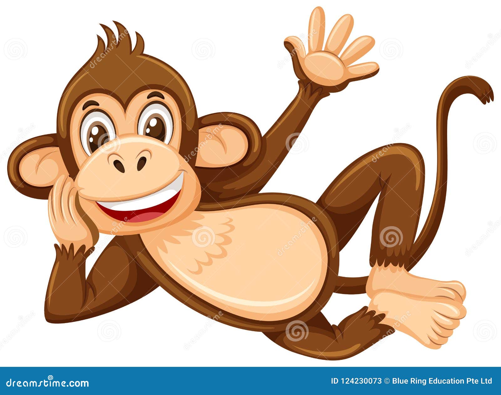 A Cute Monkey on White Background Stock Vector - Illustration of ...